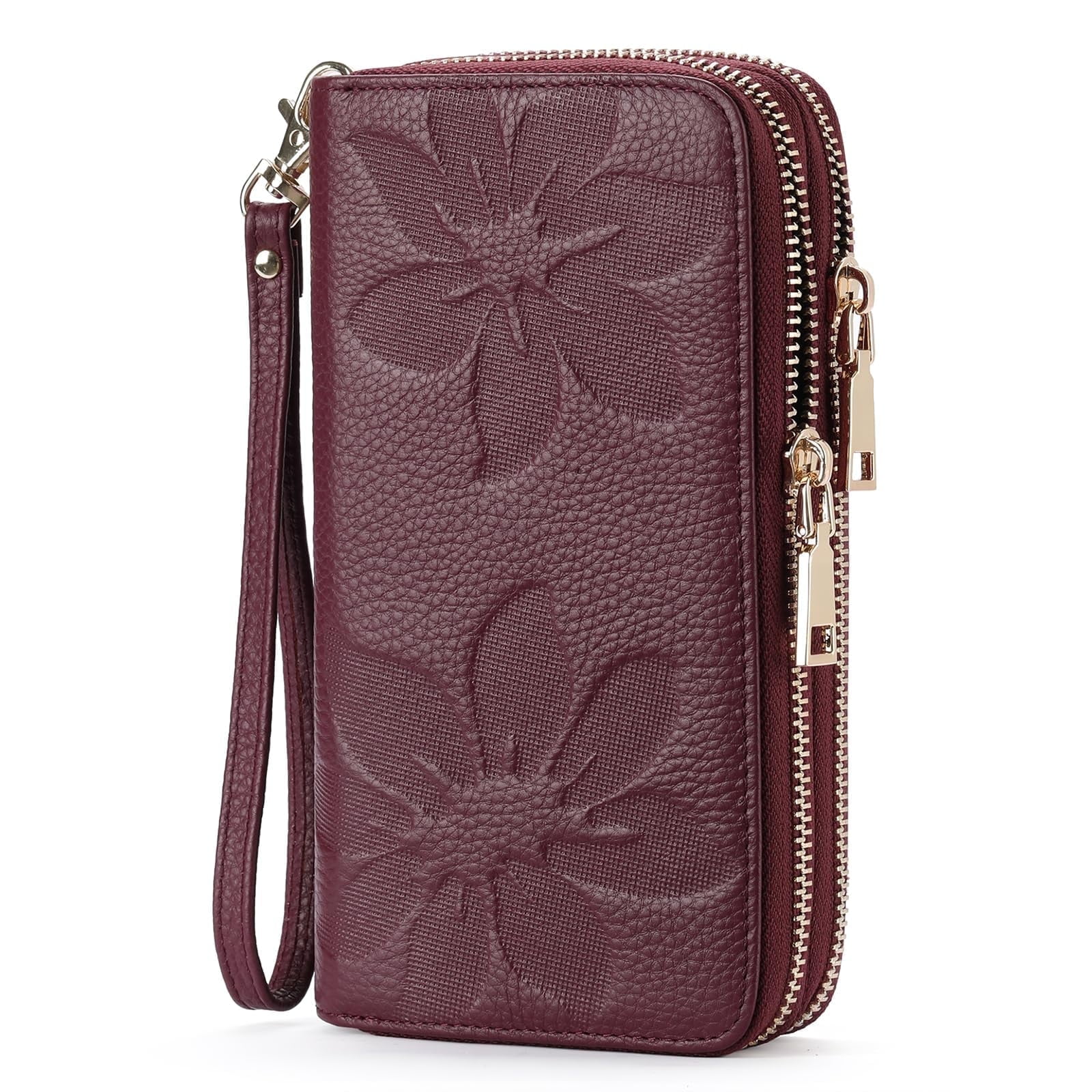 FALAN MULE Women Wallet Large Capacity Double Zip Around Credit Card ...