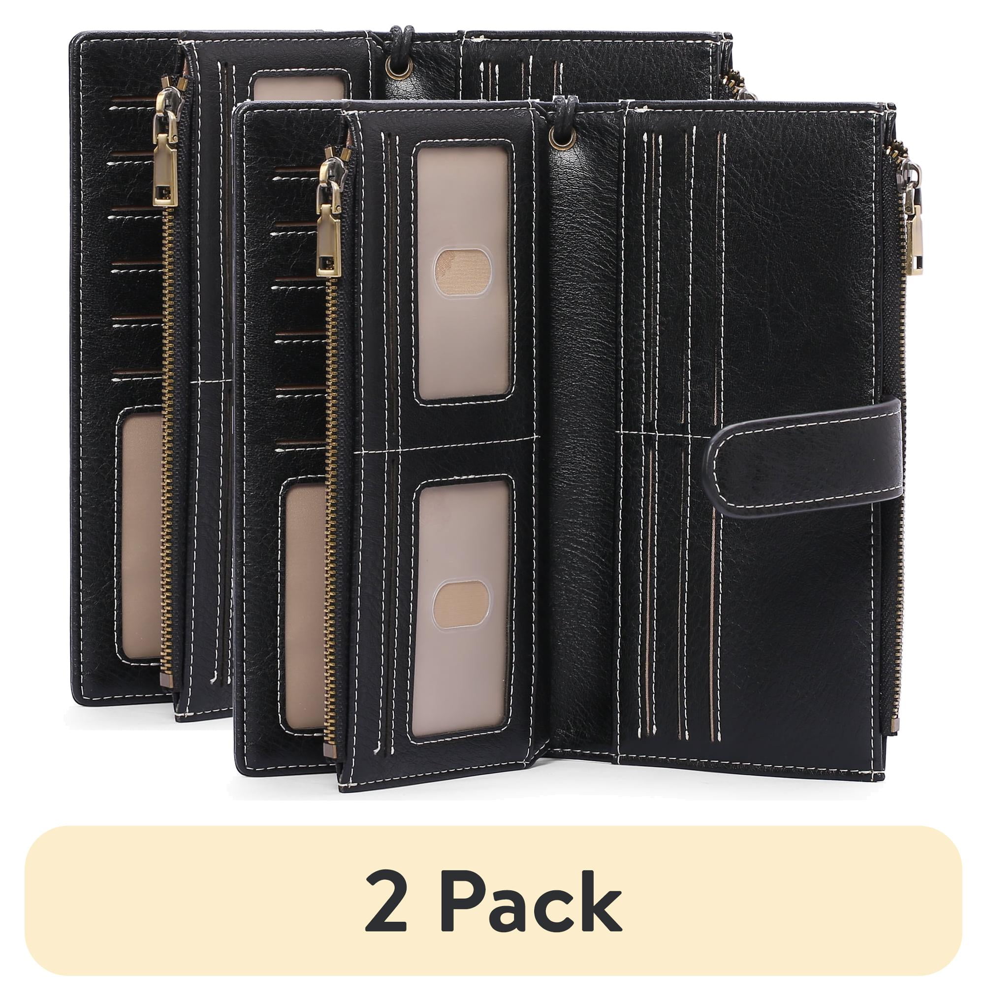 (2 pack) FALAN MULE Womens Wallets Large Capacity Credit Card Holder ...