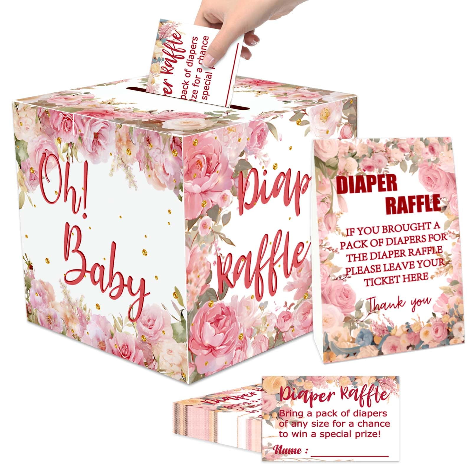 FALIZIFU Diaper Raffle Tickets DHF10 Box for Baby Shower - 48 Pcs ...