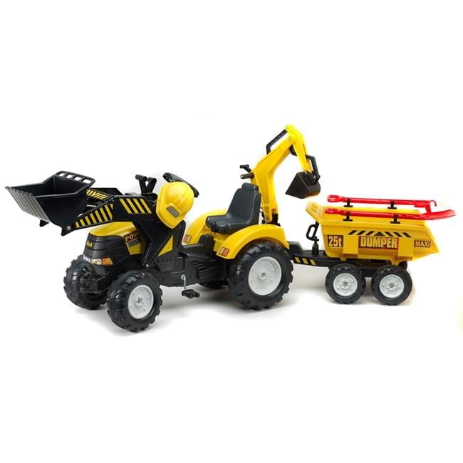 FALK Falk Yellow Pedal Loader constructor backhoe with excavator, Maxi ...