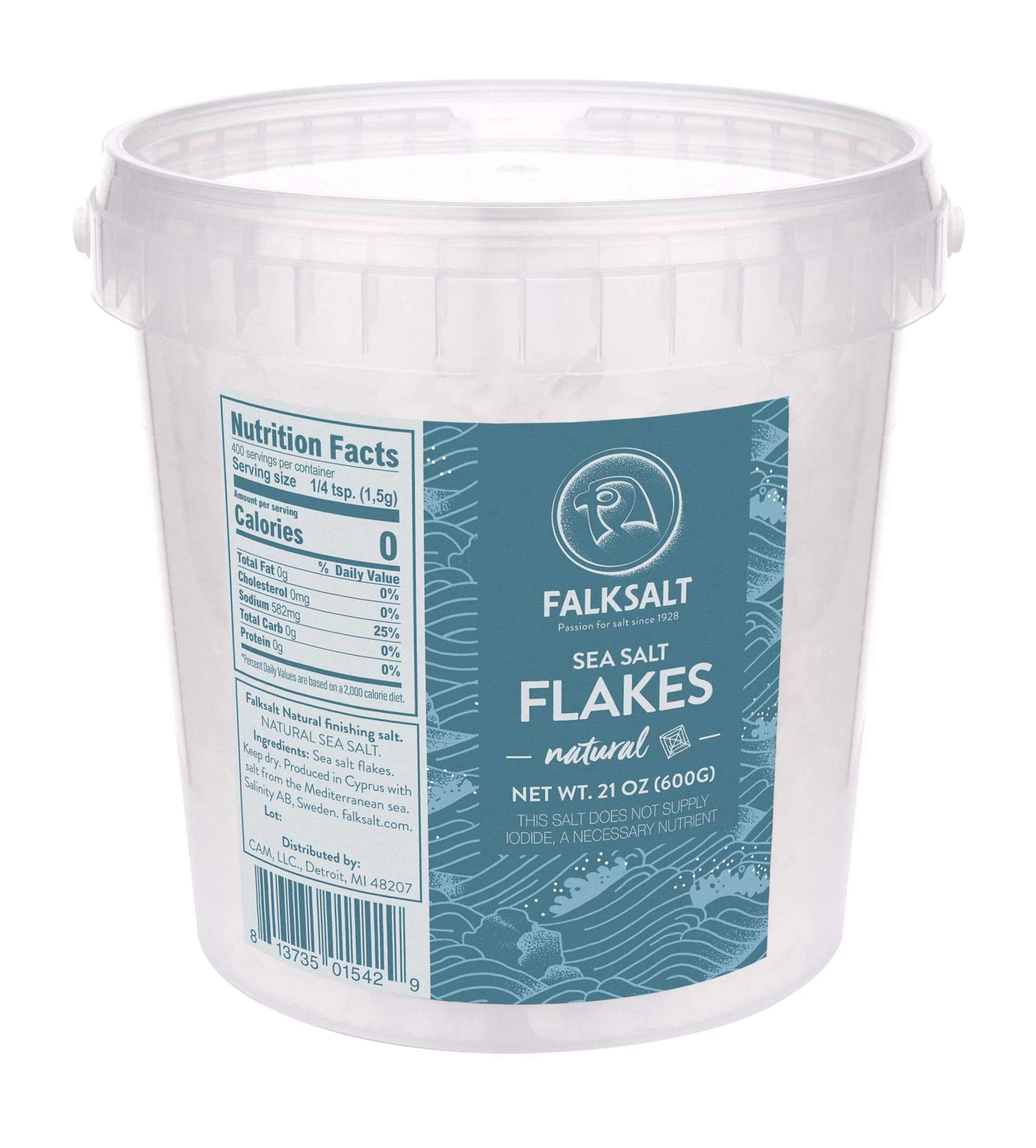 FALKSALT | Organic Sea Salt Flakes 1.32lb Resealable Tub | Gourmet ...