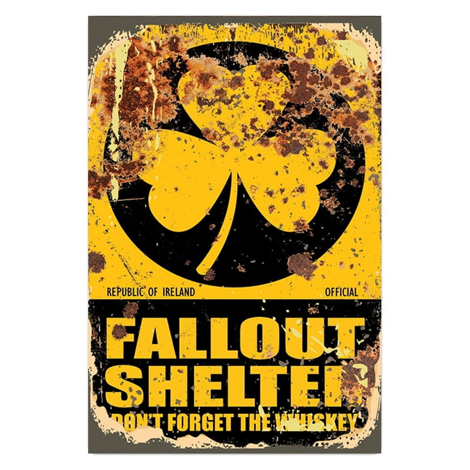 FALLOUT SHELTER Metal Sign Aluminum Retro Funny Tin Sign Vintage Wall ...