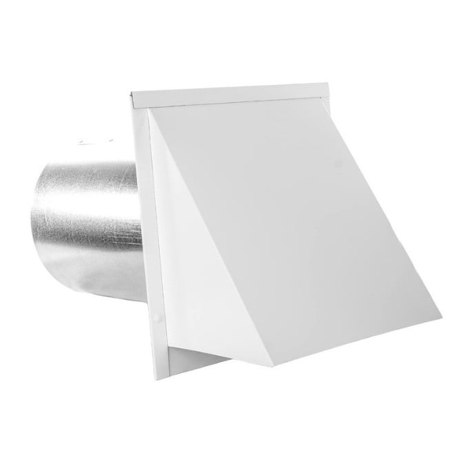 RDP 3" Galvanized Steel Hooded Wall Vent with Screen and Damper (White ...