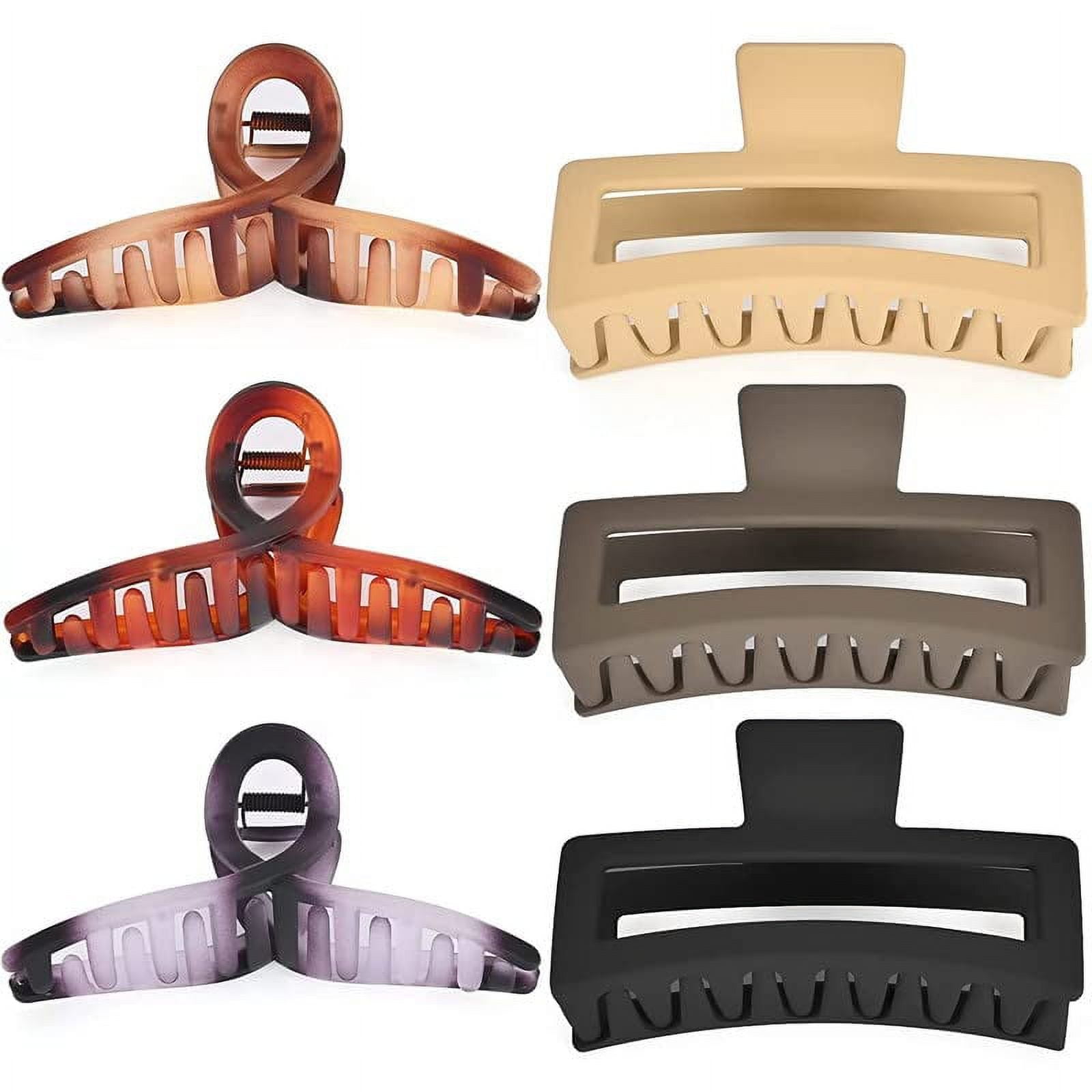 FAMEZA 6 pcs Extra Large Hair Claw Clips for Women Girls Big Matte ...