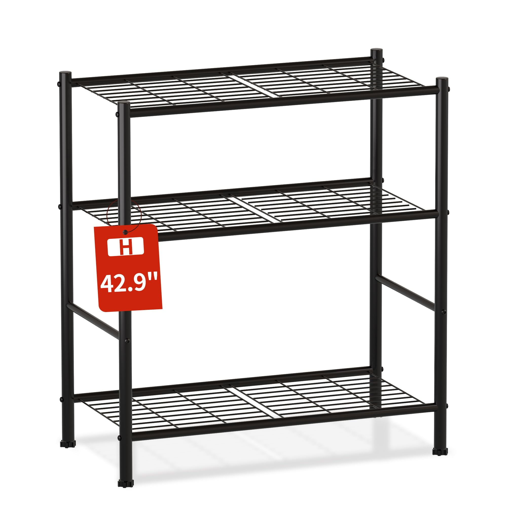 FAMIDGE Storage Shelves - 3 Tier Wire Shelving Unit, Metal Shelving ...
