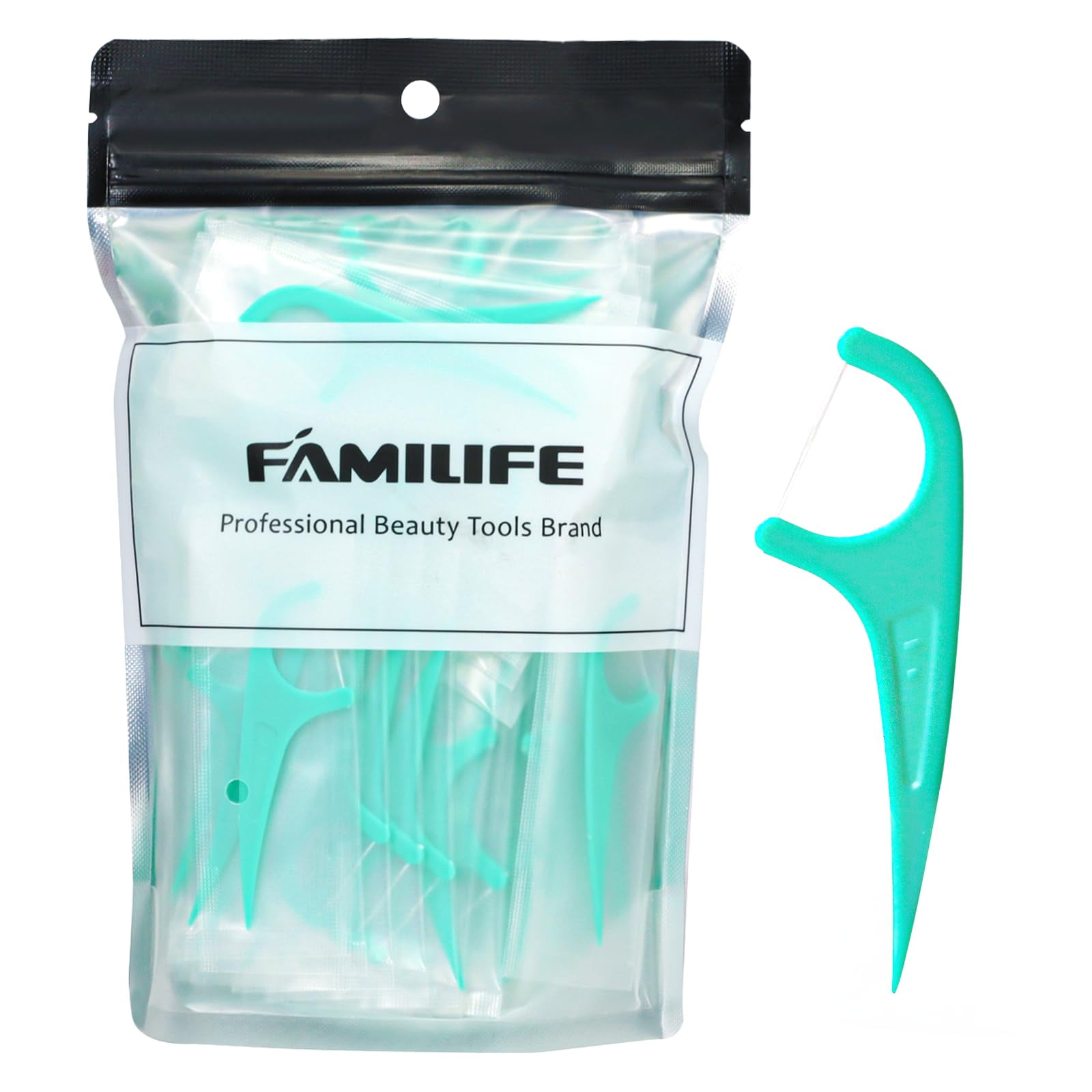 FAMILIFE Individually Wrapped Floss AIF9 Picks, 100PCS Mint Floss ...