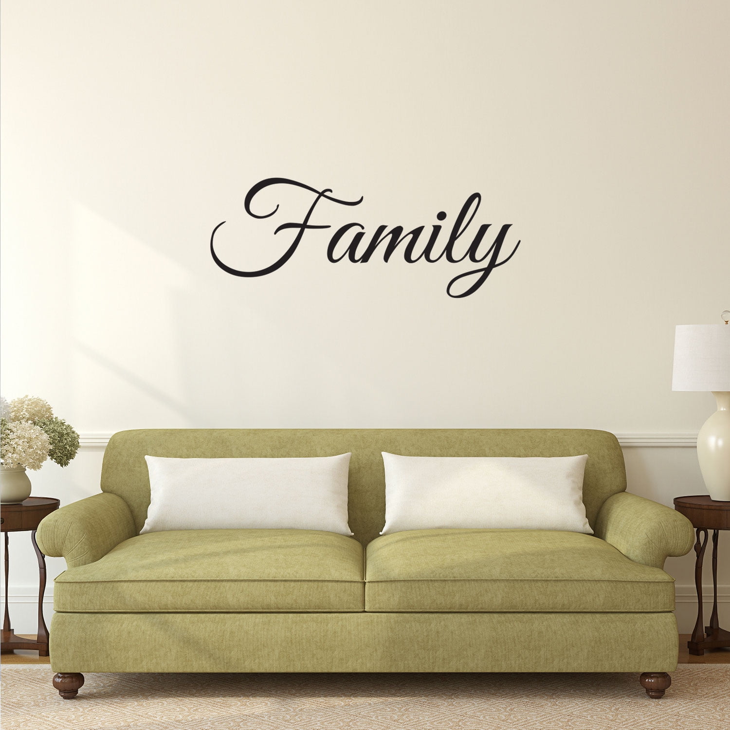 FAMILY Cursive Vinyl Lettering - Inspirational Quotes Wall Art Vinyl ...