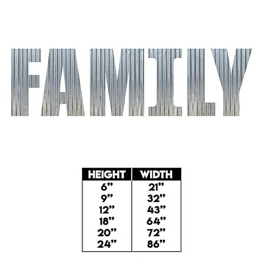 FAMILY Metal Letters Corrugated Galvanized Metal Word Business Sign ...