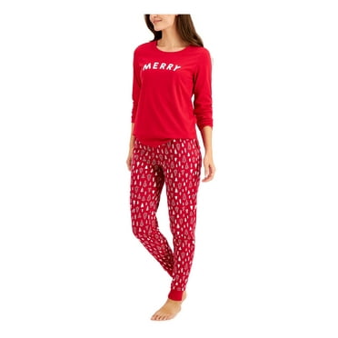 FAMILY PJs Women's Red Plaid Fleece Hooded Zip Sleepwear Jumper, Size ...