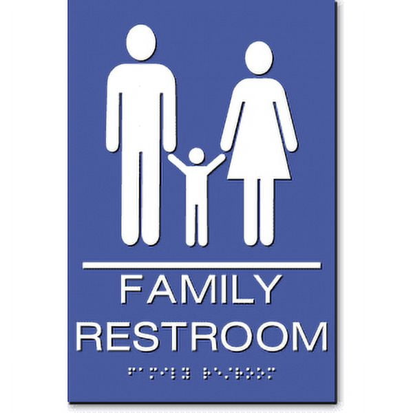 FAMILY RESTROOM Sign-Blue / White (3 Units) - Walmart.com