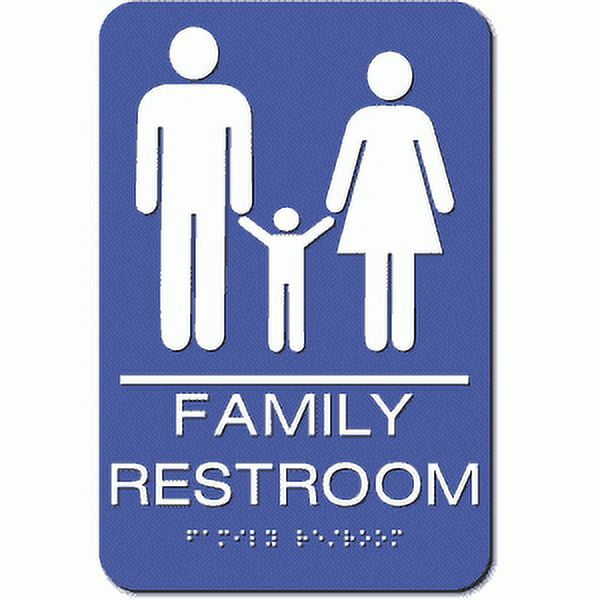 FAMILY RESTROOM Sign - Styrene-Blue / White (1 Unit) - Walmart.com