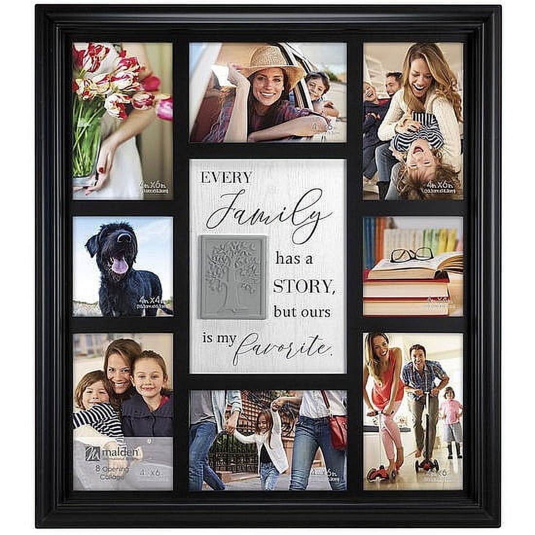 FAMILY TREE COLLAGE frame 8 opening 4x6 4x4 photos by Malden - Walmart.com