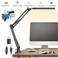 FAMKIT LED Desk Lamp, Long USB Work Light with Swing Arm, 3 Modes, 10 ...