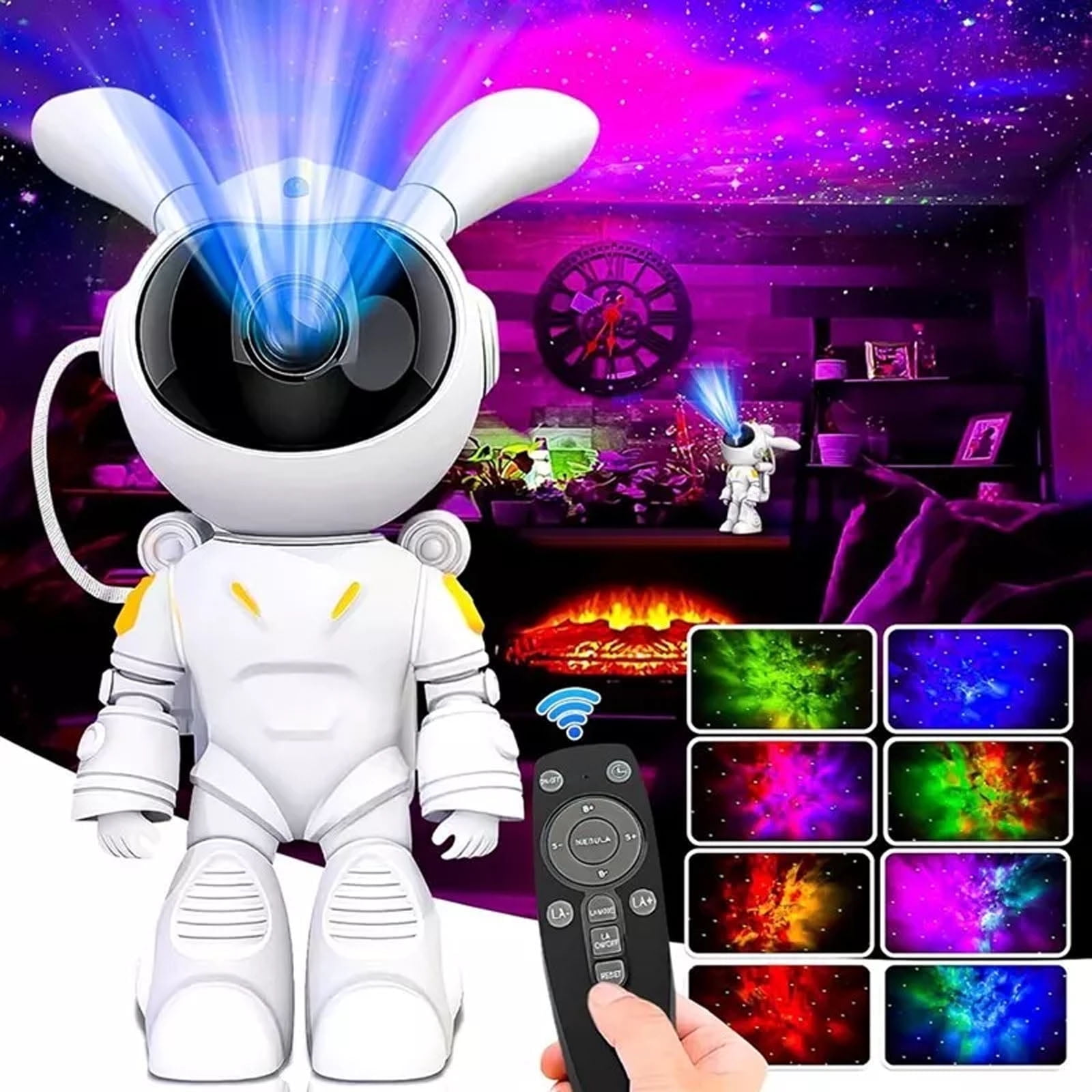 FAMKIT Rabbit Astronaut Galaxy Projector, Star Projector Galaxy Light ...