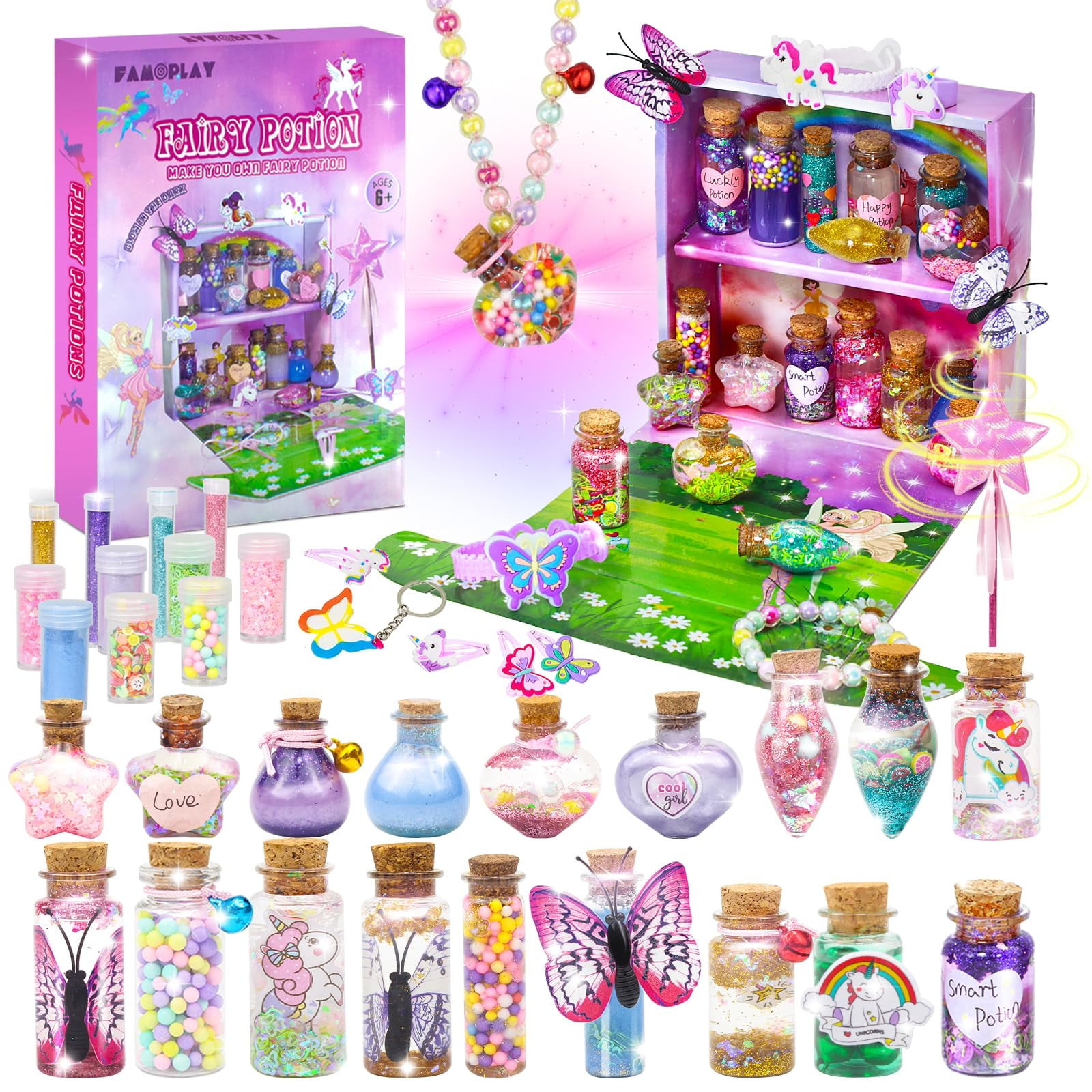 FAMOPLAY Fairy Potion Kits for Kids, DIY 18 Bottles Magical Fairy ...