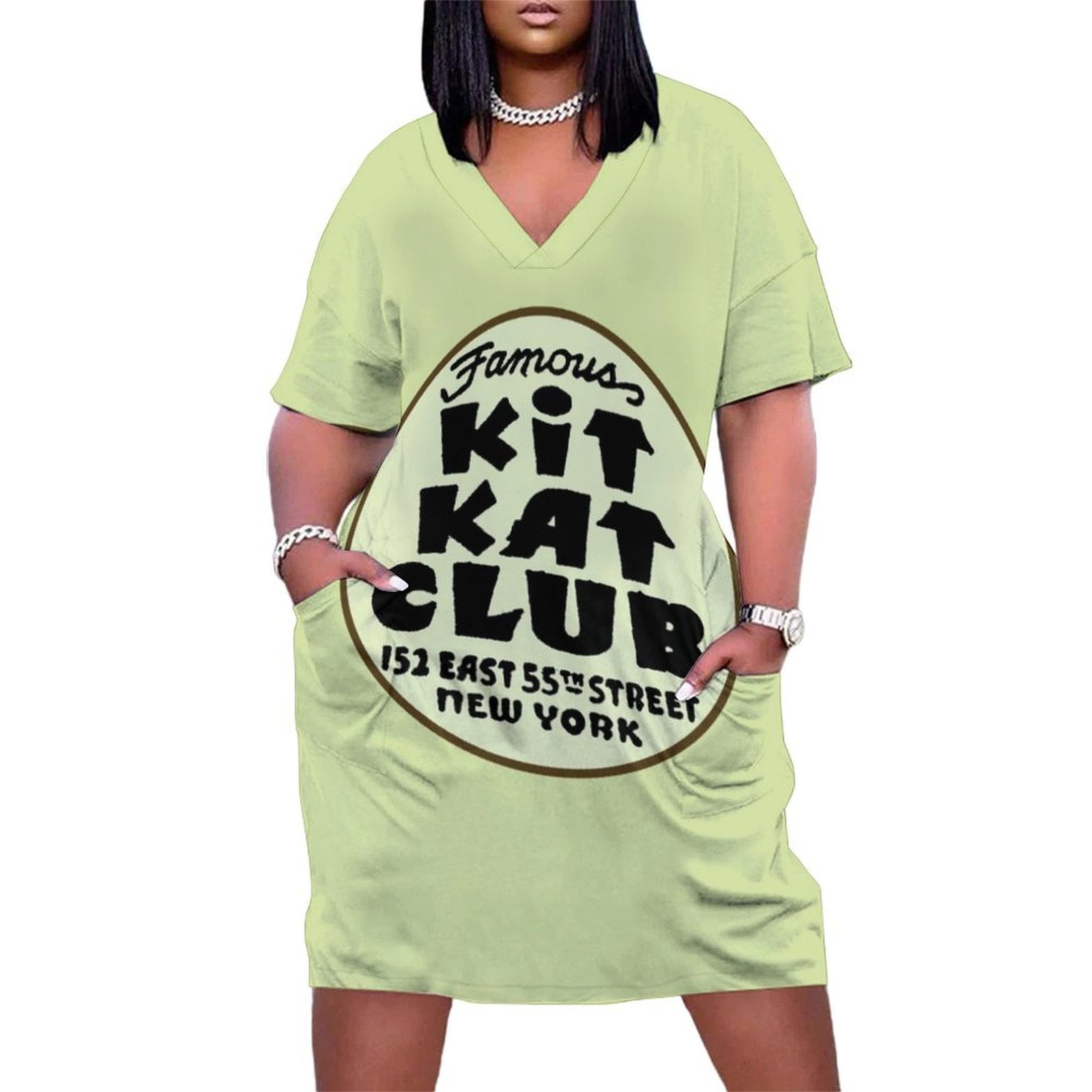 FAMOUS KIT KAT CLUB - ADVERT Loose Pocket Dress women's clothing summer ...