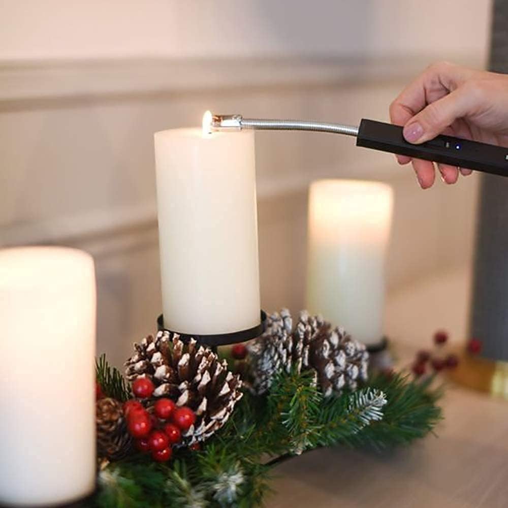 FAMOUS SHOP Electric Lighter Rechargeable Arc USB Candle Lighters with ...
