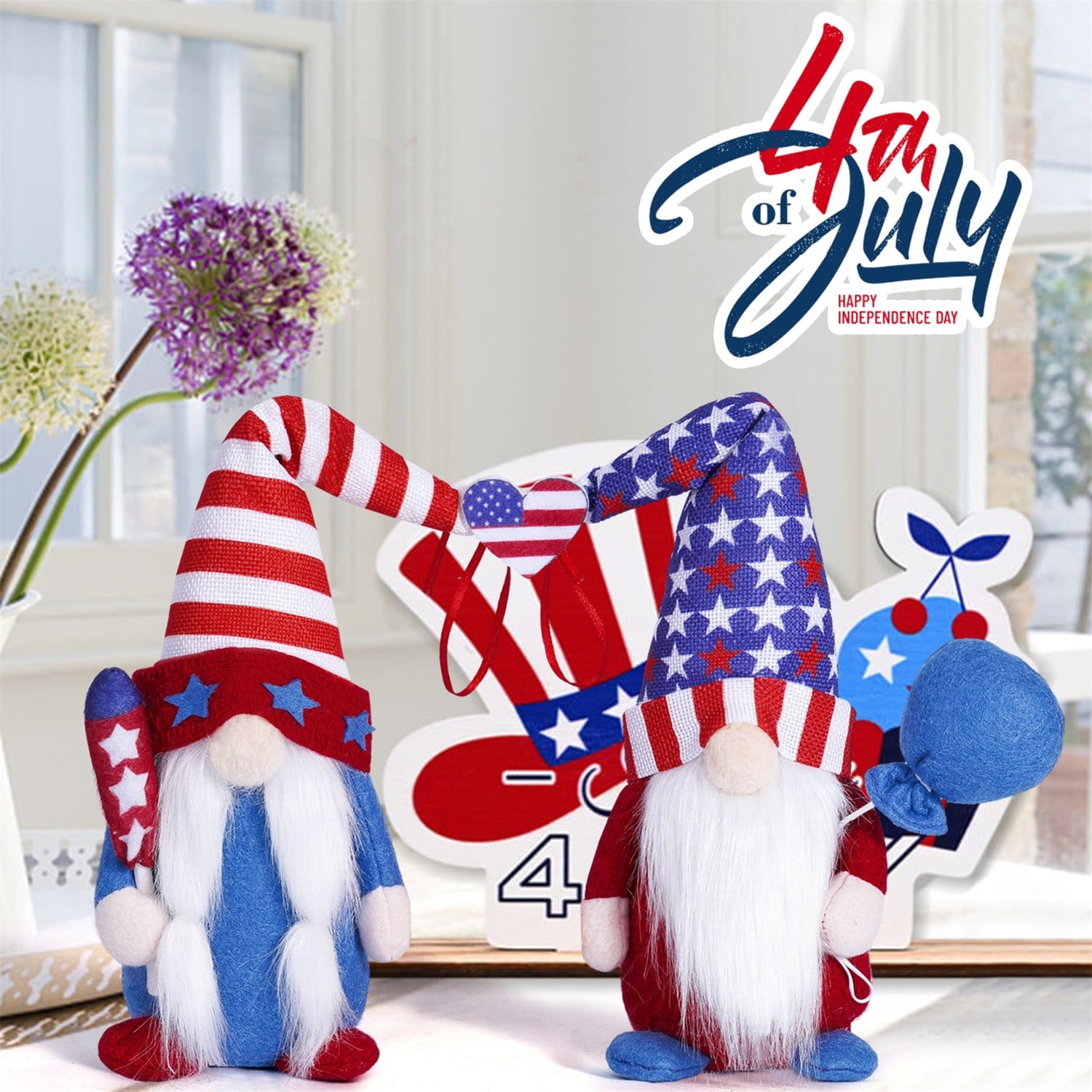 FAMTKT 4th of July Decorations Patriotic Gnomes Decor American Independence Day Faceless Doll ...