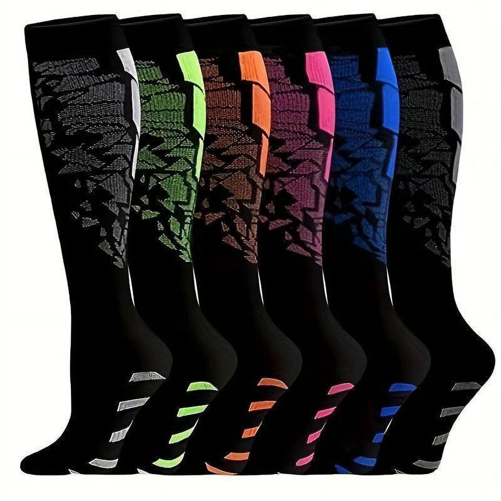 FAMTKT 6 Pairs Compression Socks for Women & Men Compression Stockings ...