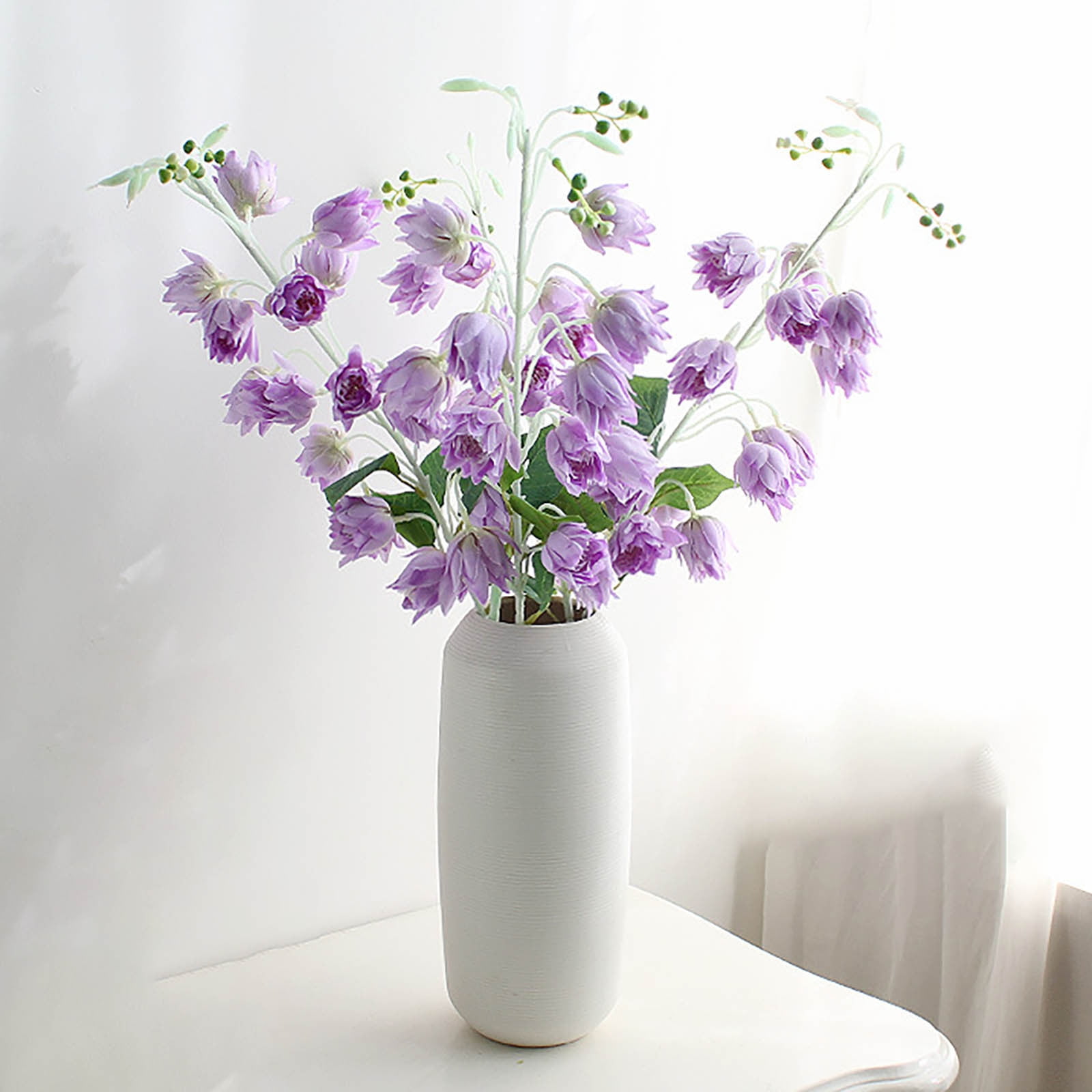 FAMTKT Artificial Flowers Fake Plants Campanula Bluebell Outdoors Fake ...