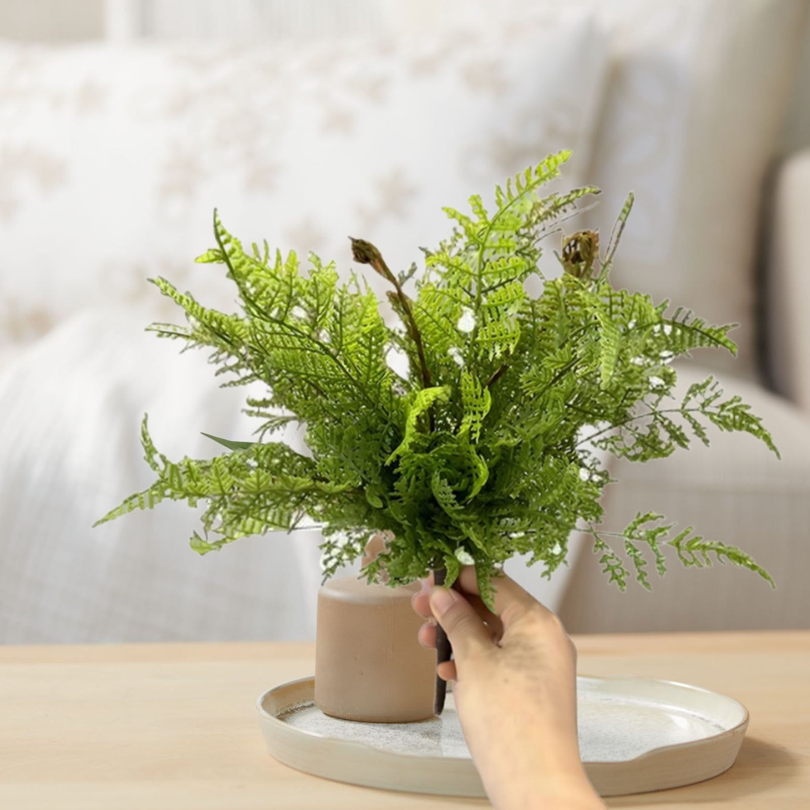 FAMTKT Artificial Plants Simulated Persian Grass Small Persian Leaves ...