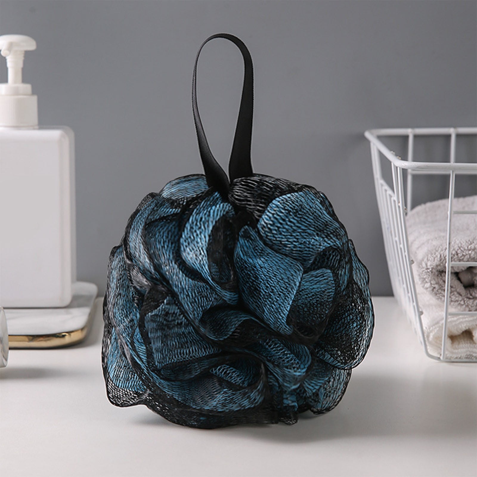 FAMTKT Bath Shower Loofah Sponge Two-tone Body Scrubber Exfoliator Body ...