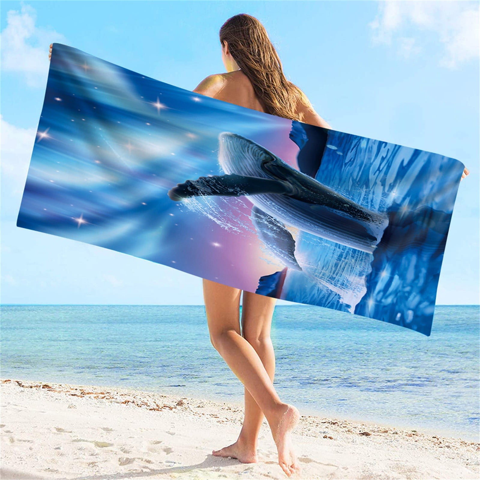 FAMTKT Beach & Pool Towels Microfiber Beach Towel Super Lightweight ...