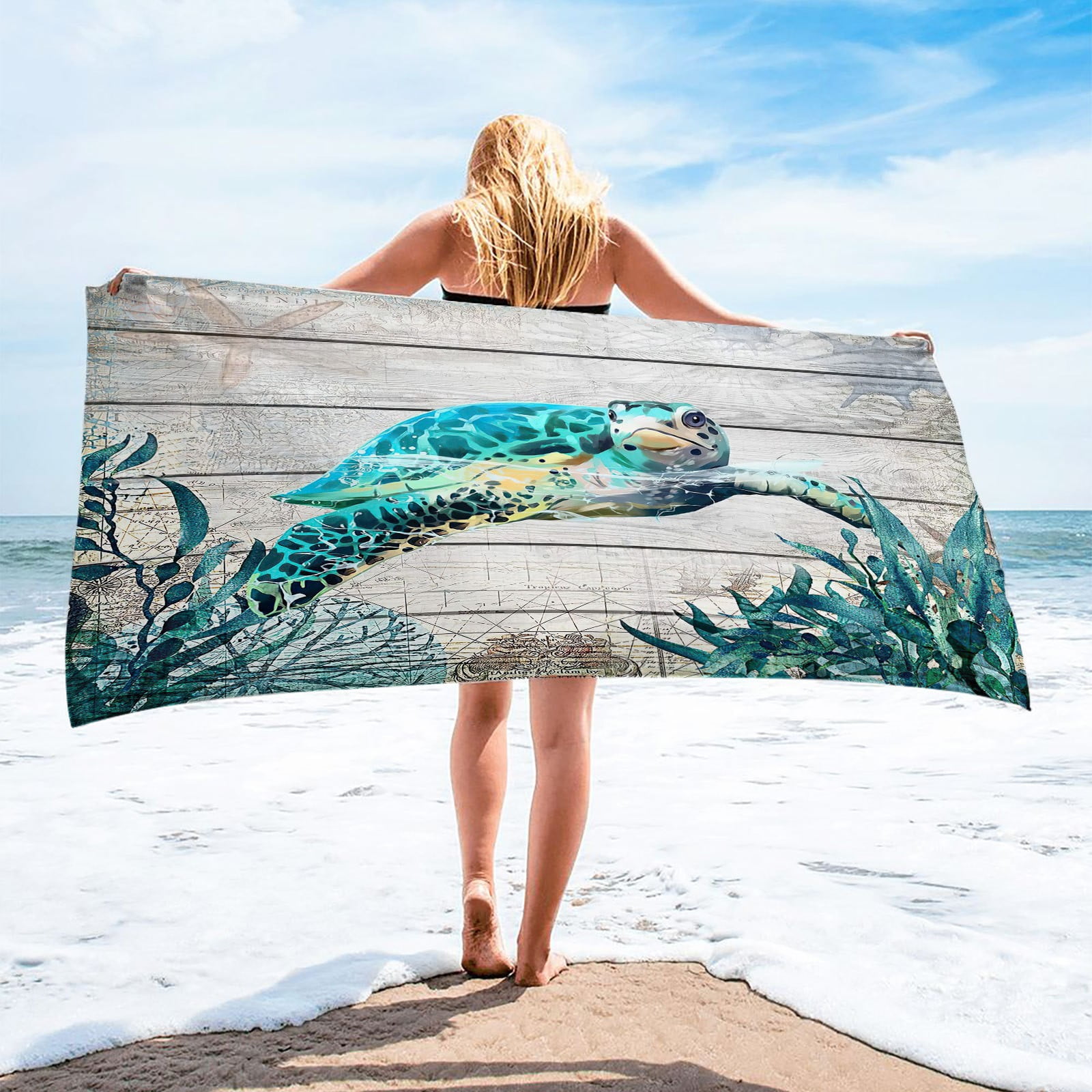 FAMTKT Beach Towels Super Lightweight Colorful Bath Towels Sandproof ...