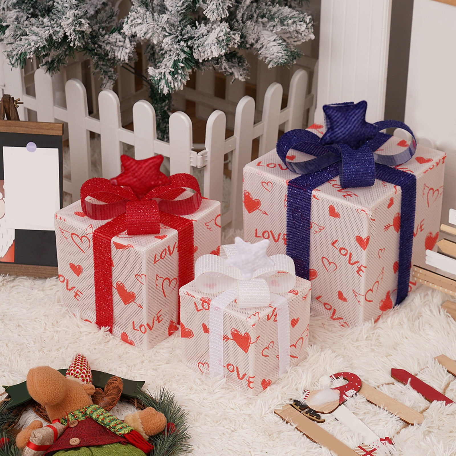 FAMTKT Christmas Gift Boxes Christmas Decorations Christmas New String ...