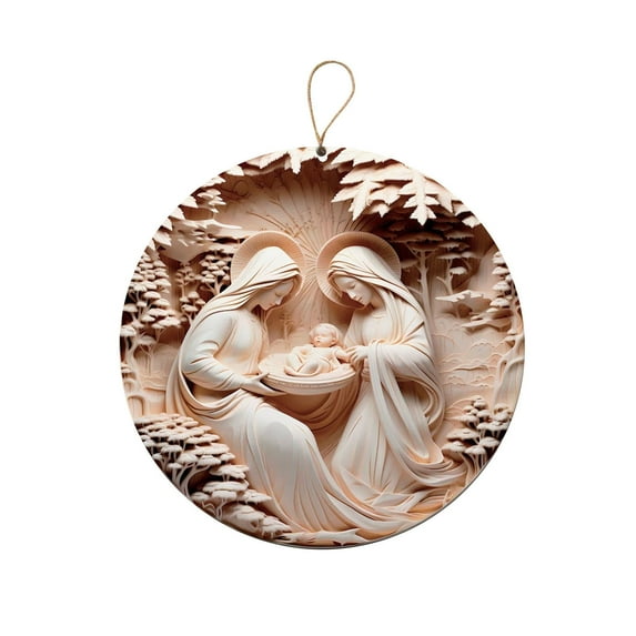 FAMTKT Christmas Nativity Scene Ornaments Sublimation Unique Christmas ...