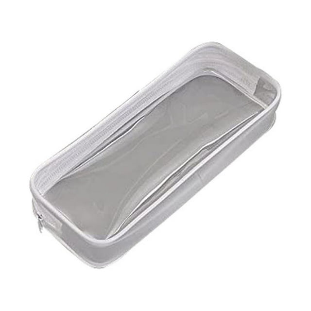 FAMTKT Clear PVC Zipper Pen Pencil Case, Big Capacity Pencil Bag Makeup ...