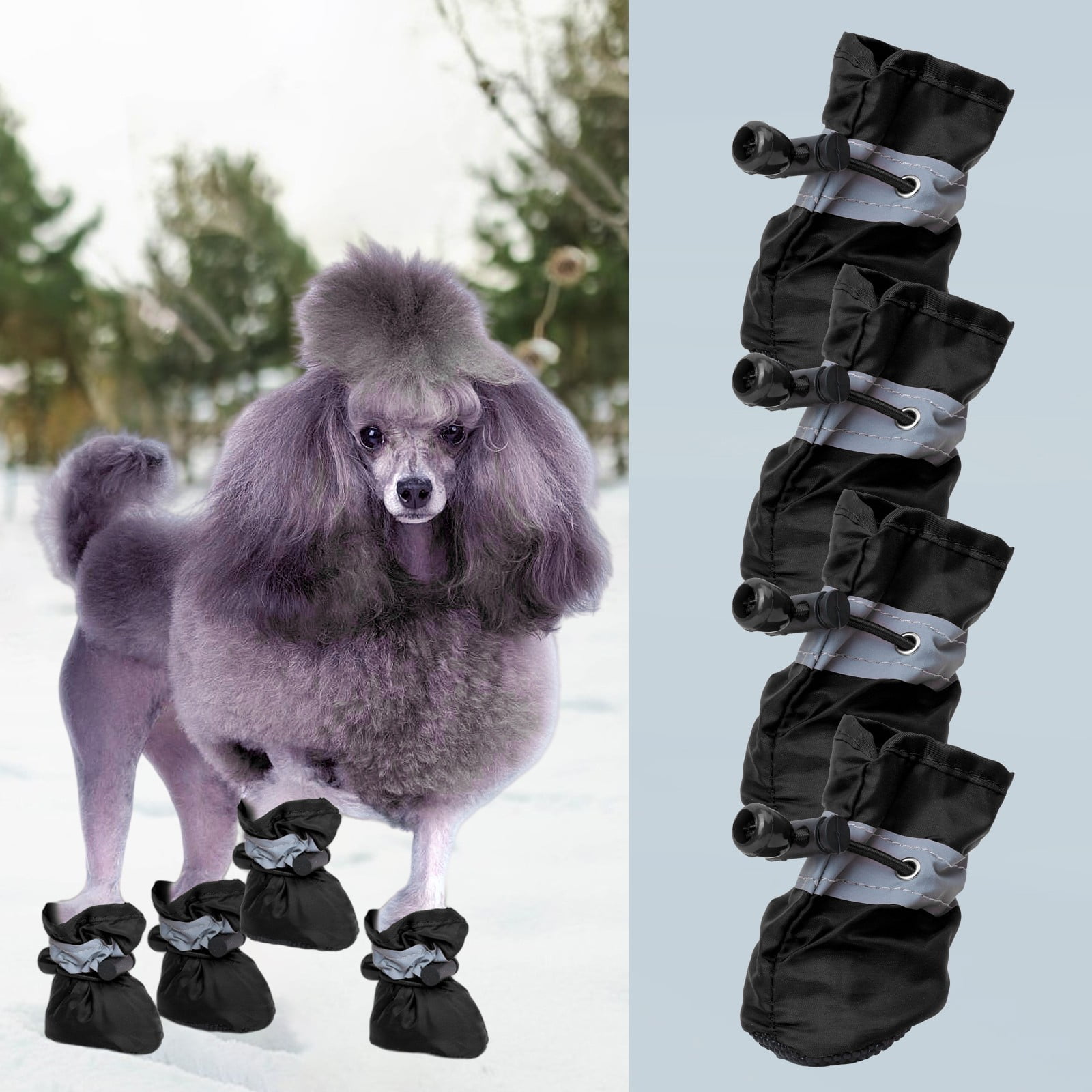 FAMTKT Dog Shoes for Small Dogs Dog Shoes Paw Protector with Reflective ...