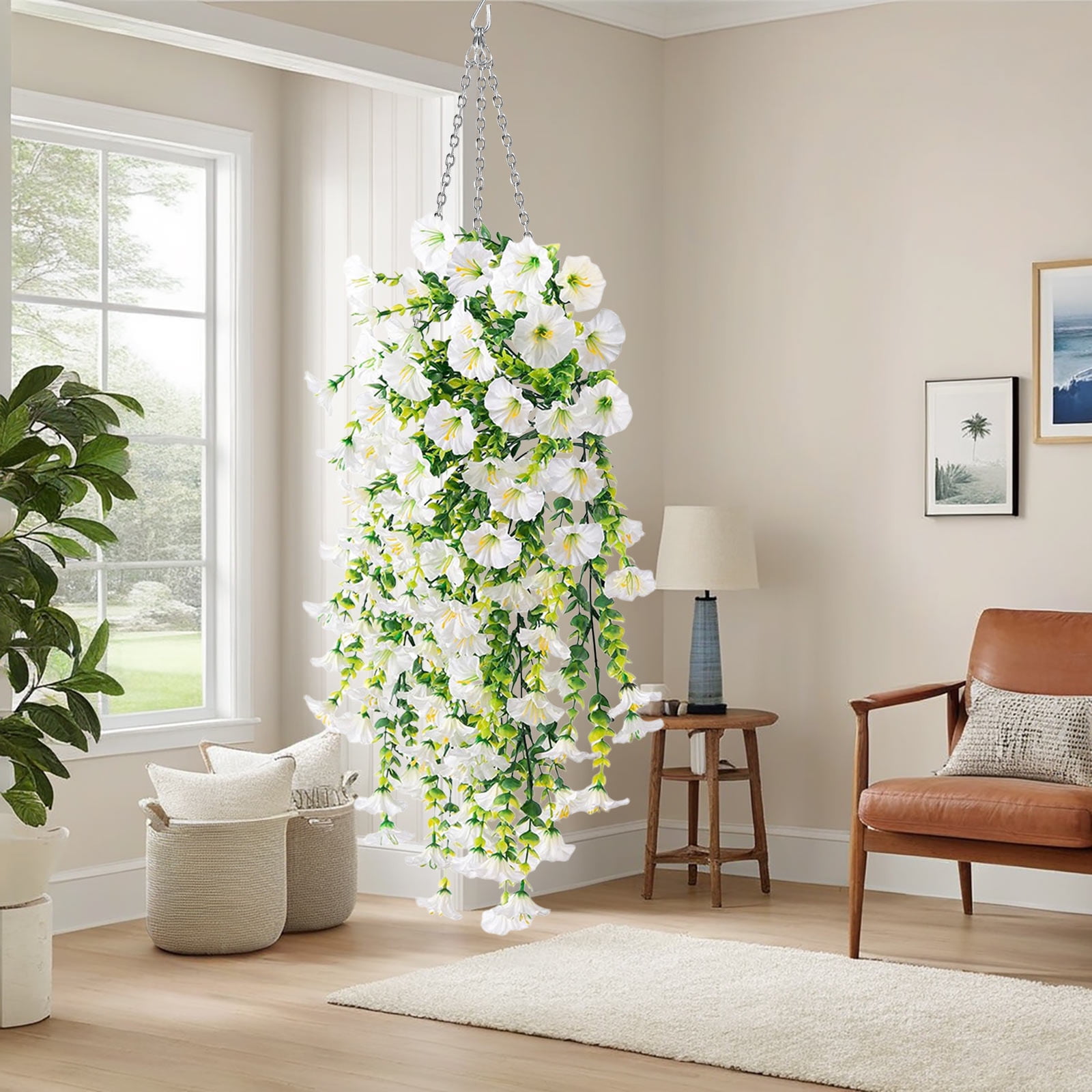 FAMTKT Fake Hanging Flowers Simulated Rose Artificial Flower ...