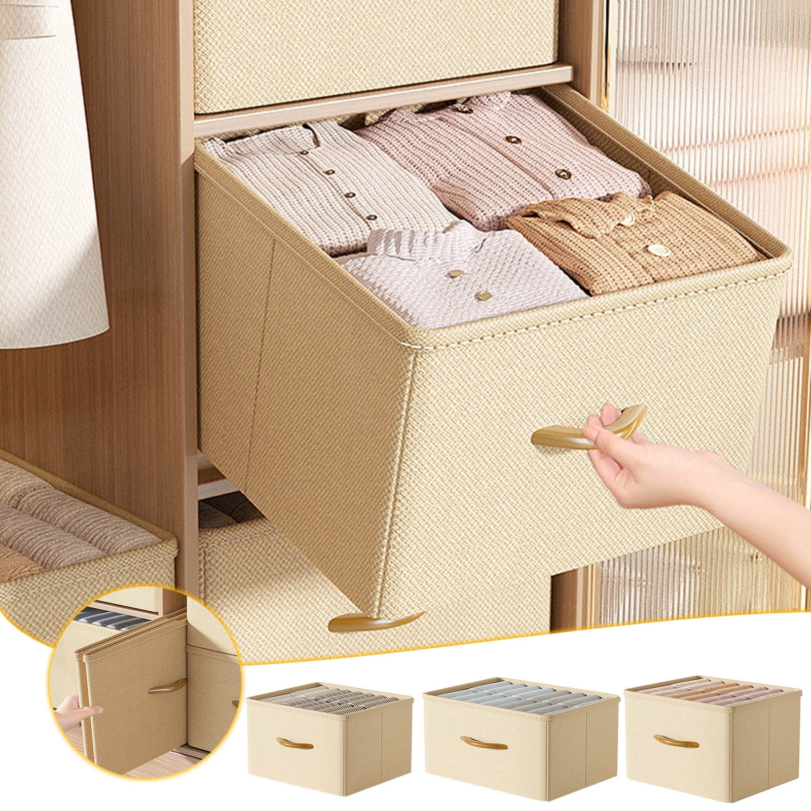 FAMTKT Foldable Storage Box Clothes and Pants Storage Basket Wardrobe ...