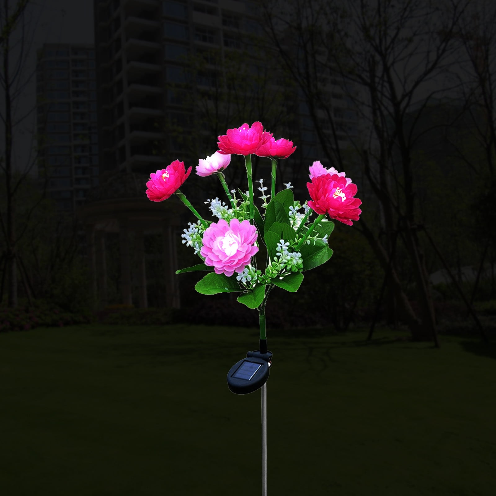 FAMTKT Garden Decorations Lights, LED Snow Lotus Flower Garden ...