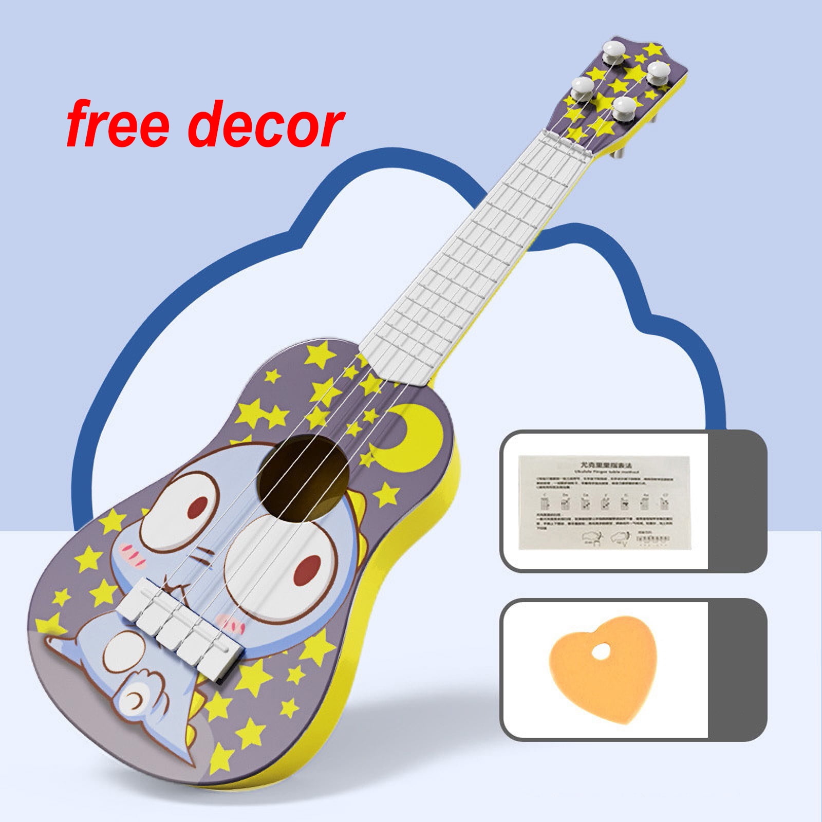 FAMTKT Kids Guitar Ukulele Beginner Musical Instrument 16 Inches with 4 ...