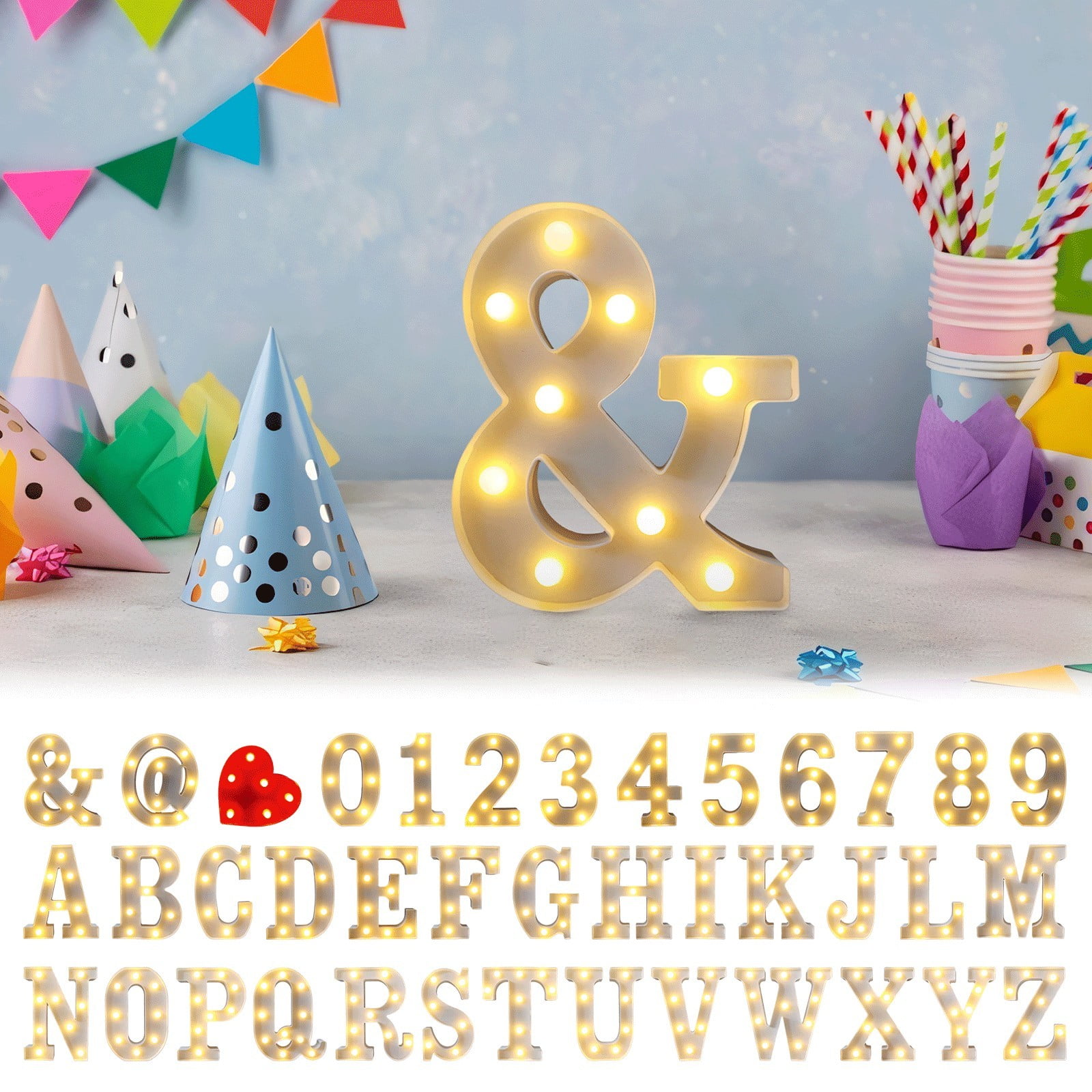 FAMTKT Letters Lights Alphabet Lamp LED Letter Lighting Letter Light ...