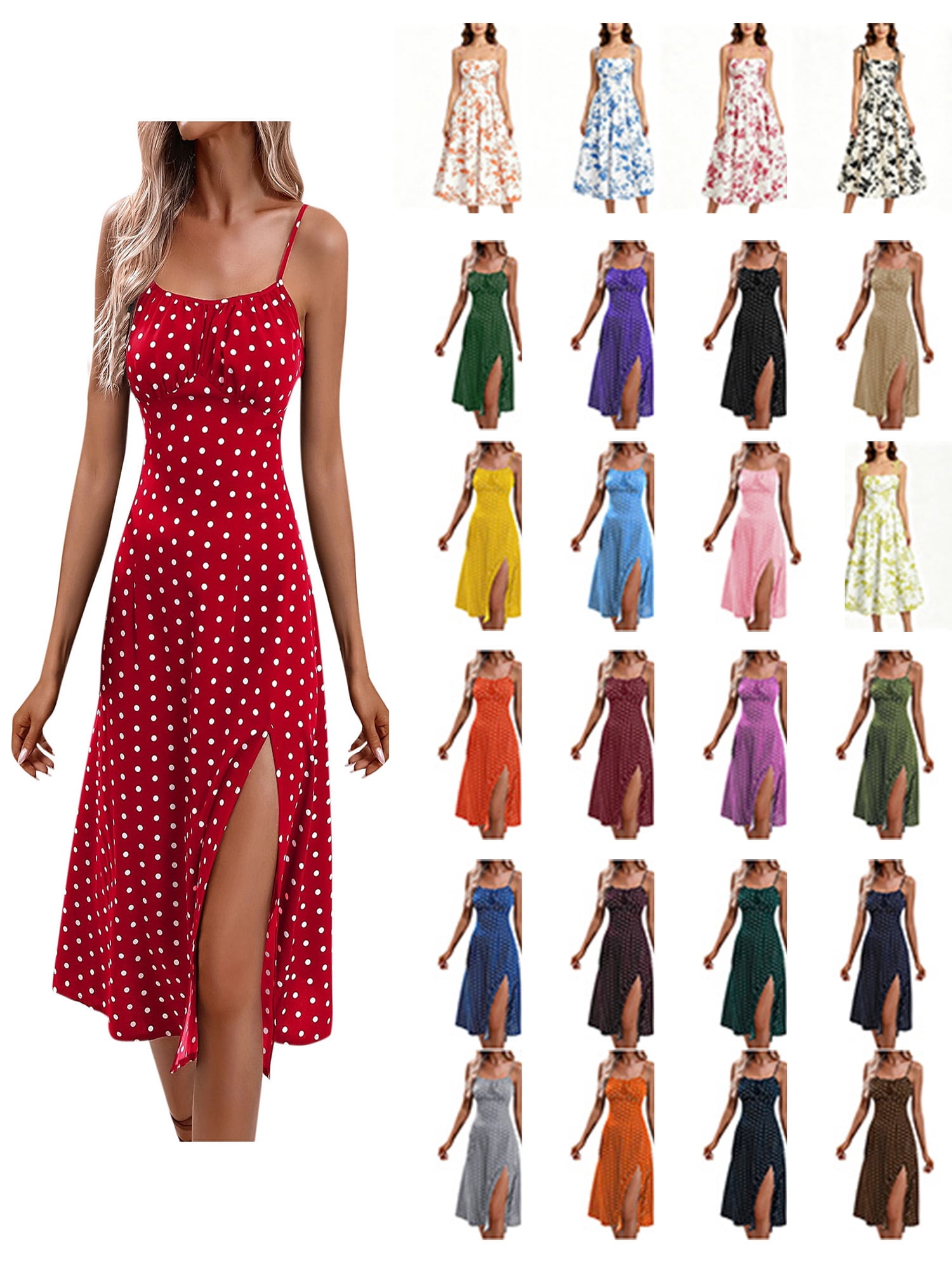 Busydd Summer Dresses for Women 2026 Trendy Polka Dot Spaghetti Straps ...