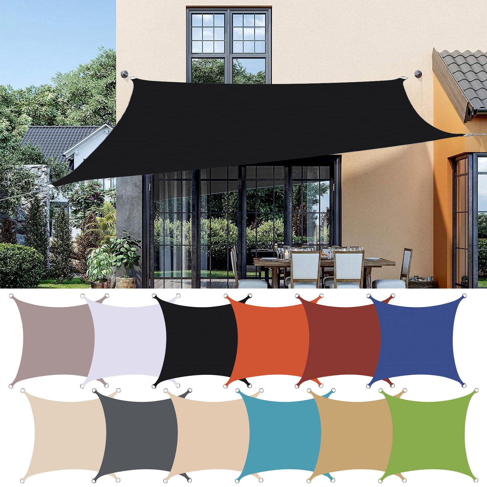 FAMTKT Sun Shade Sails 98.43x98.43" Rectangular Shade Sails, Sun ...
