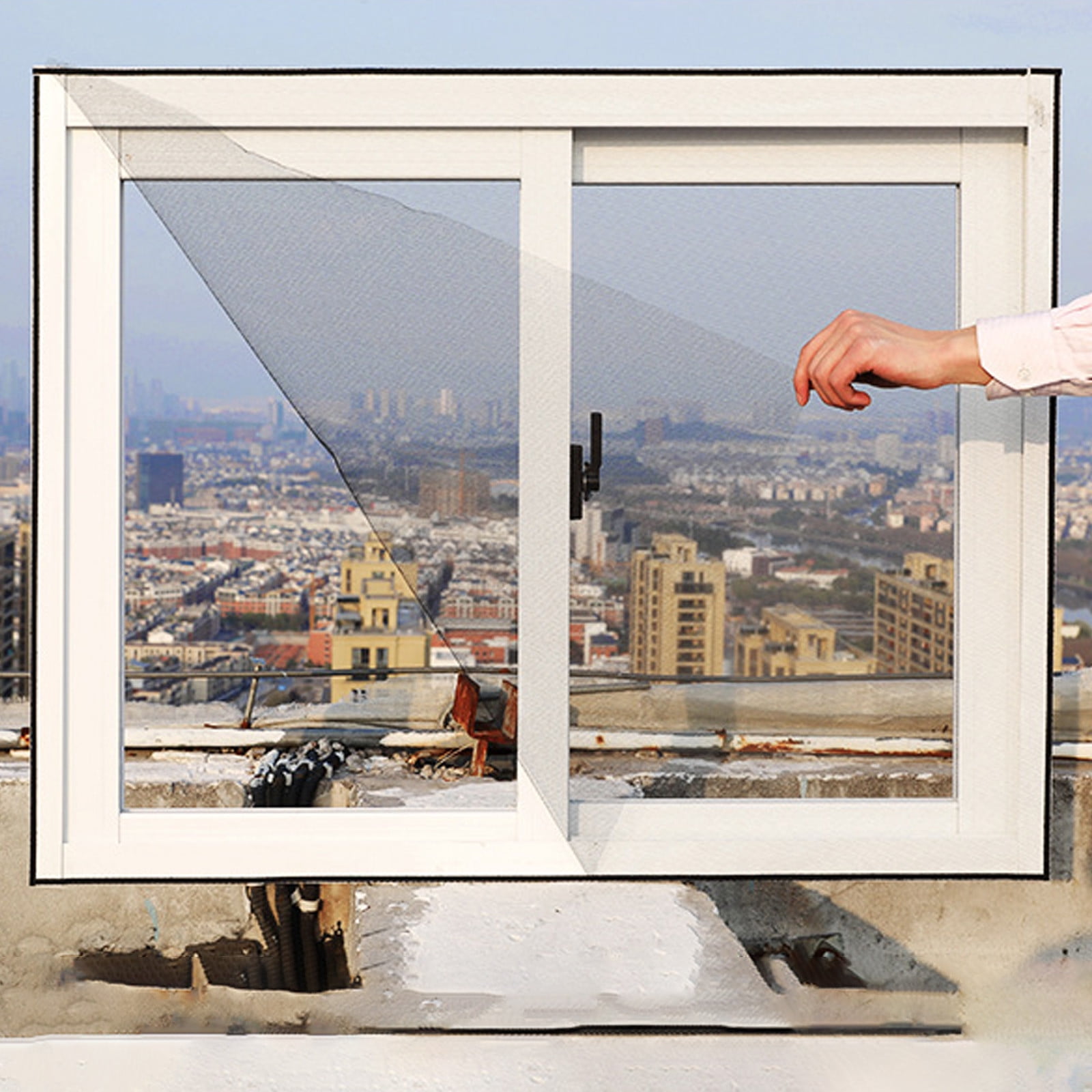 FAMTKT Window Screen Mesh 4.92x5.9ft Adjustable DIY Window Screens Mesh ...