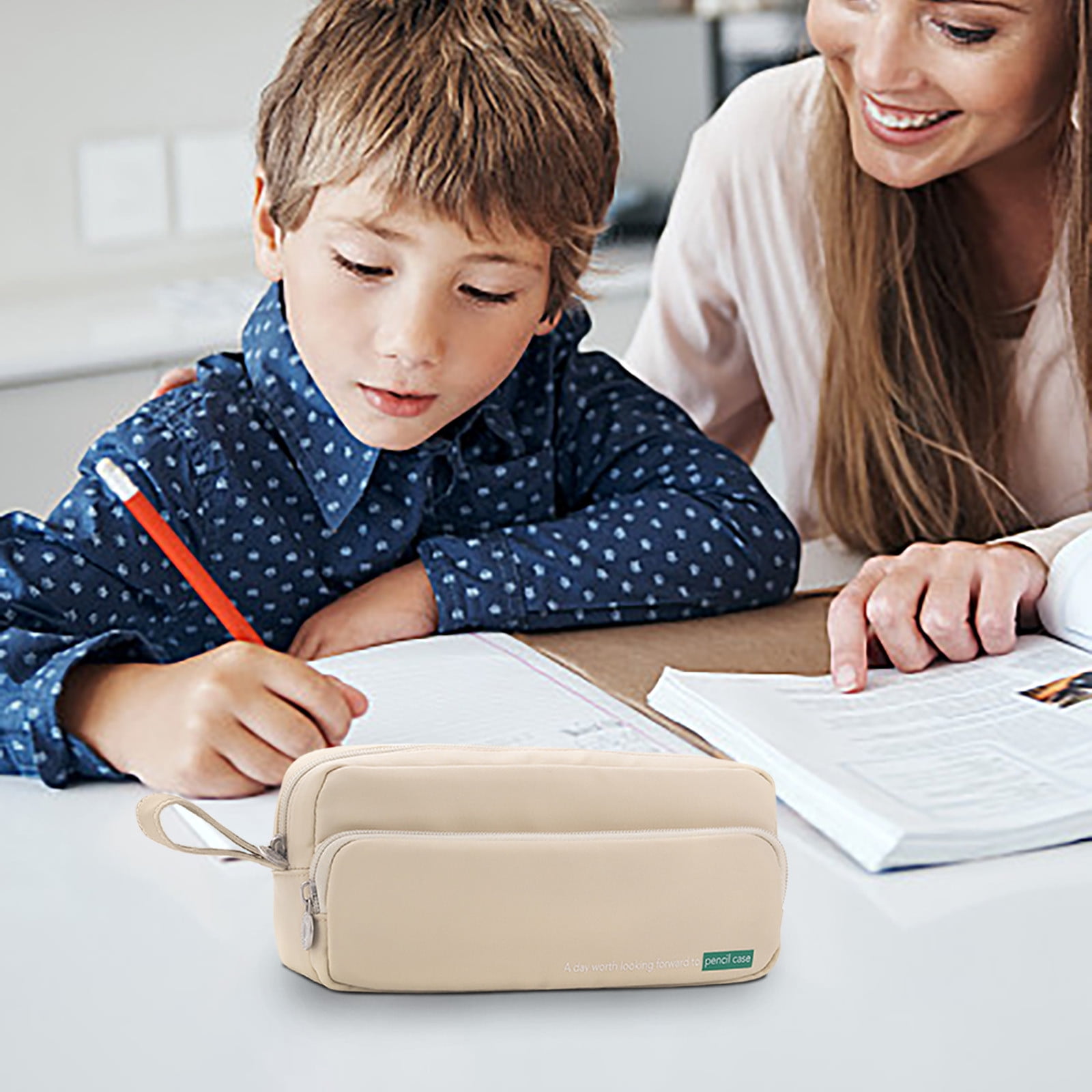 FAMTKT Zipper Pencil Pouch Portable Large Capacity Pencil Case ...