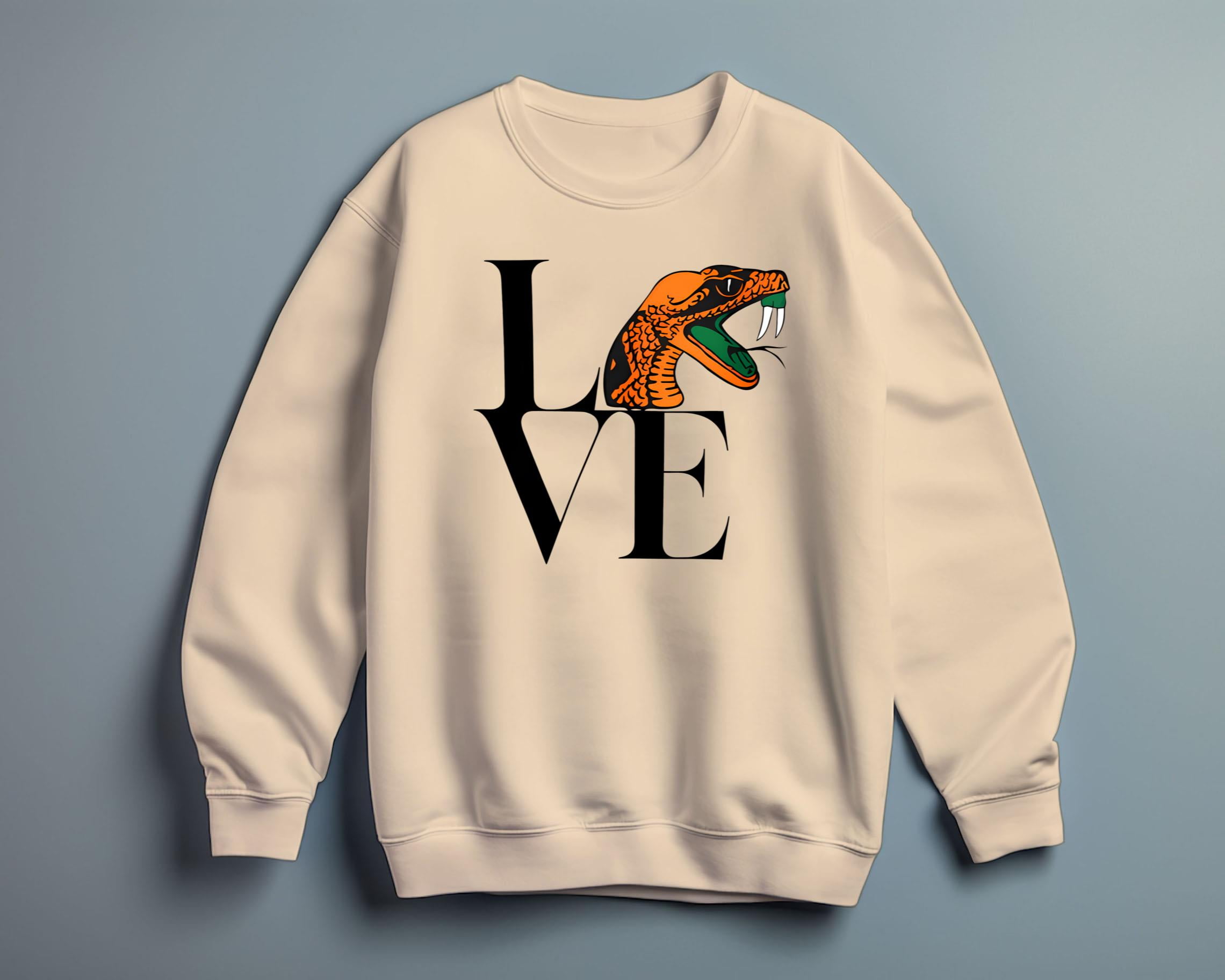 FAMU Rattler Love Sweatshirt - FAMU Unisex Crewneck, Famu Rattler ...