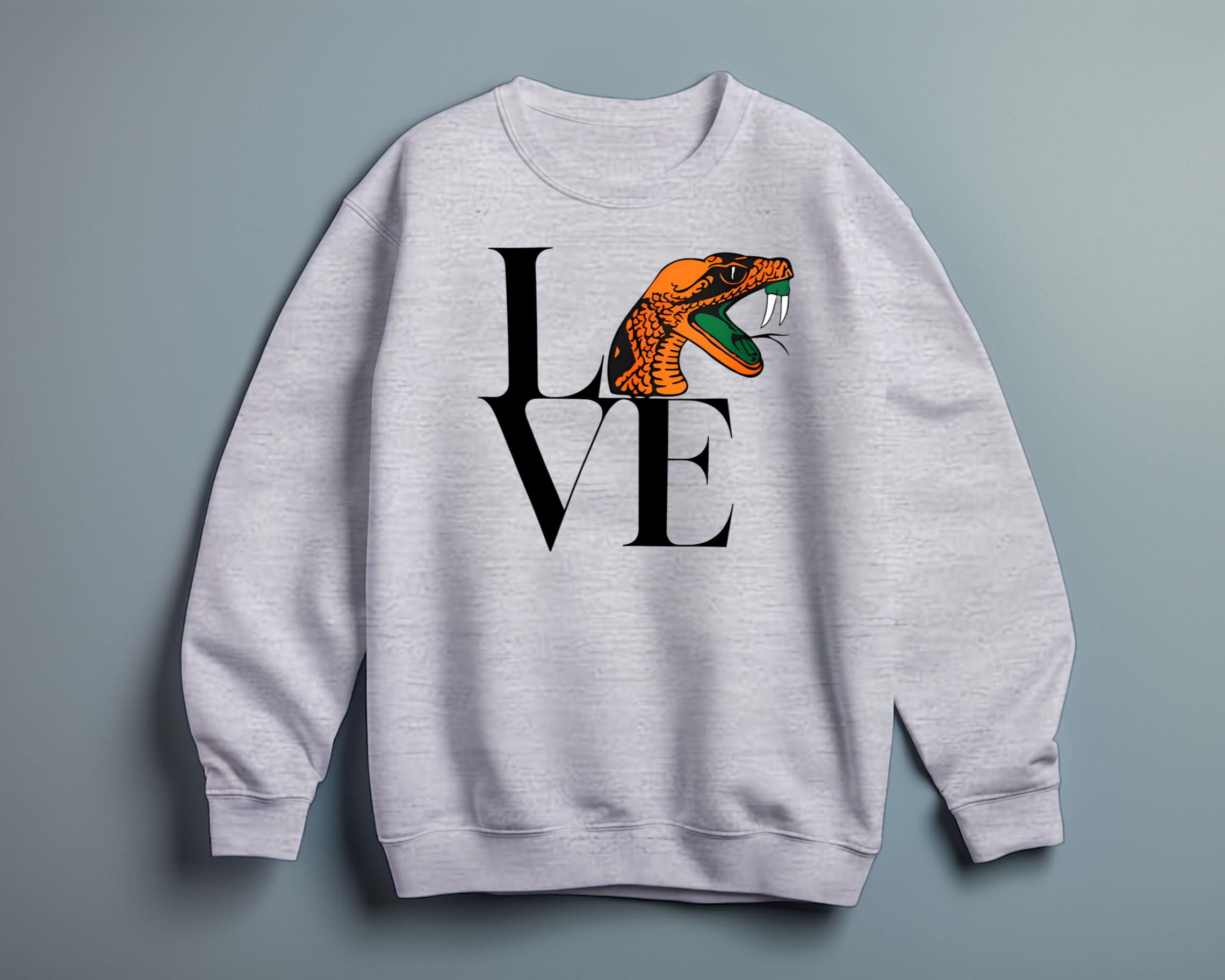 FAMU Rattler Love Sweatshirt - FAMU Unisex Crewneck, Famu Rattler ...