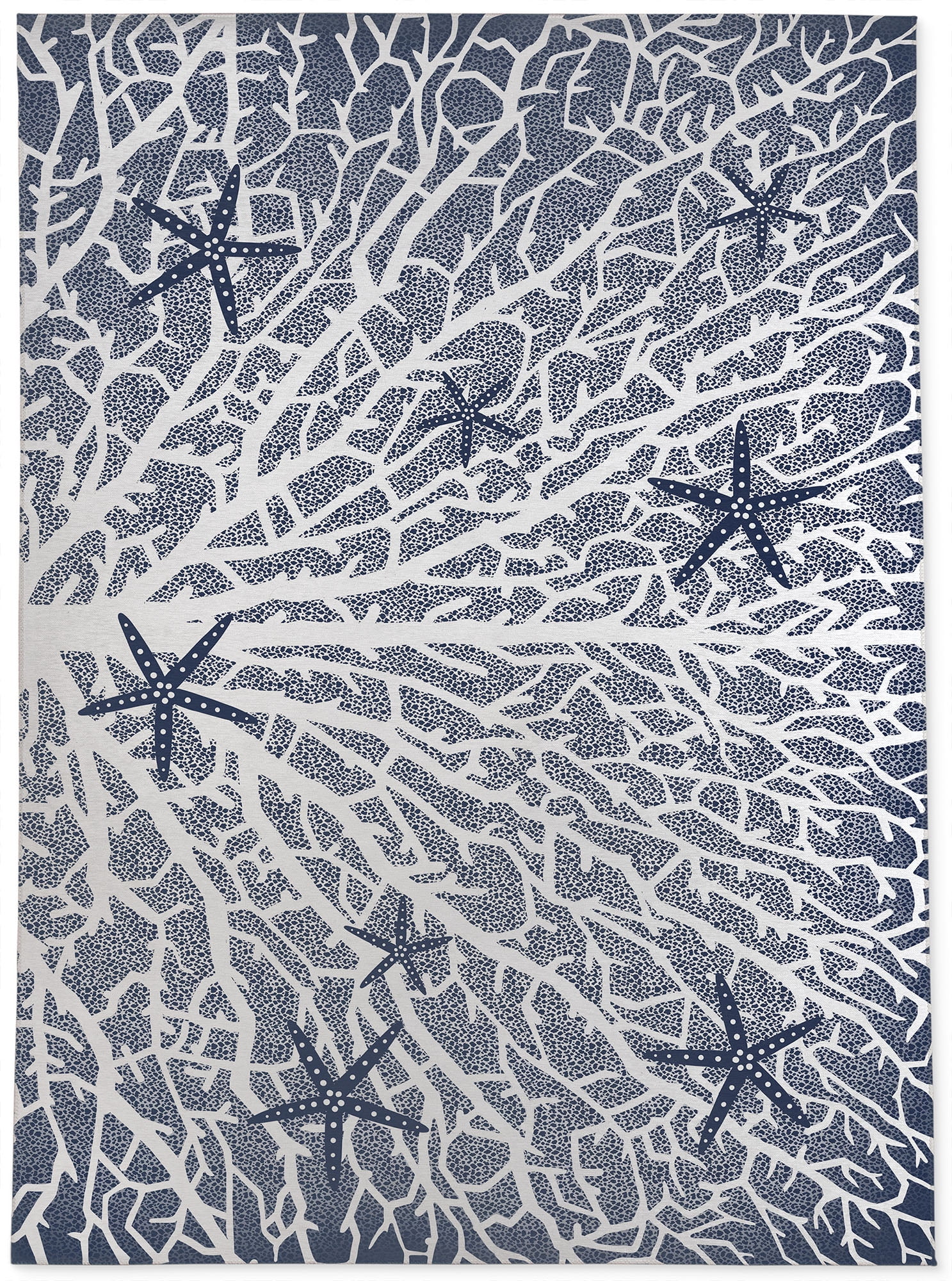 FAN CORAL NAVY PILLOW Outdoor Rug By Kavka Designs - Walmart.com