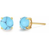 FANCIME 14k Solid Yellow Gold Natural Gemstone Stud Earrings Prong ...