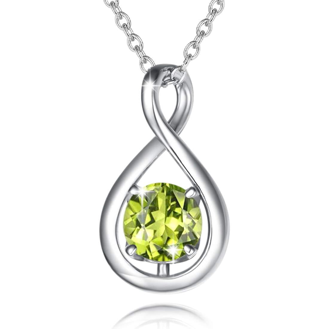FANCIME Peridot Necklace August Birthstone for Women 925 Sterling ...