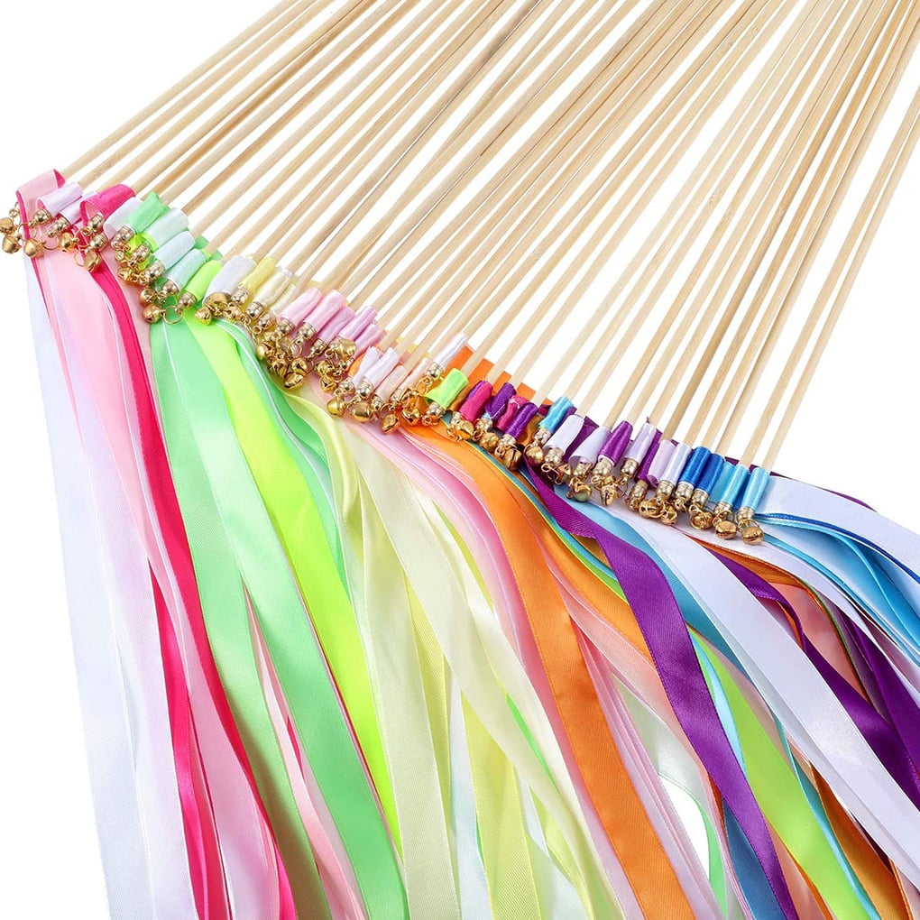 Tssuoun 10 Pieces Streamers Decorations Ribbon Wands Fluttering Sticks ...