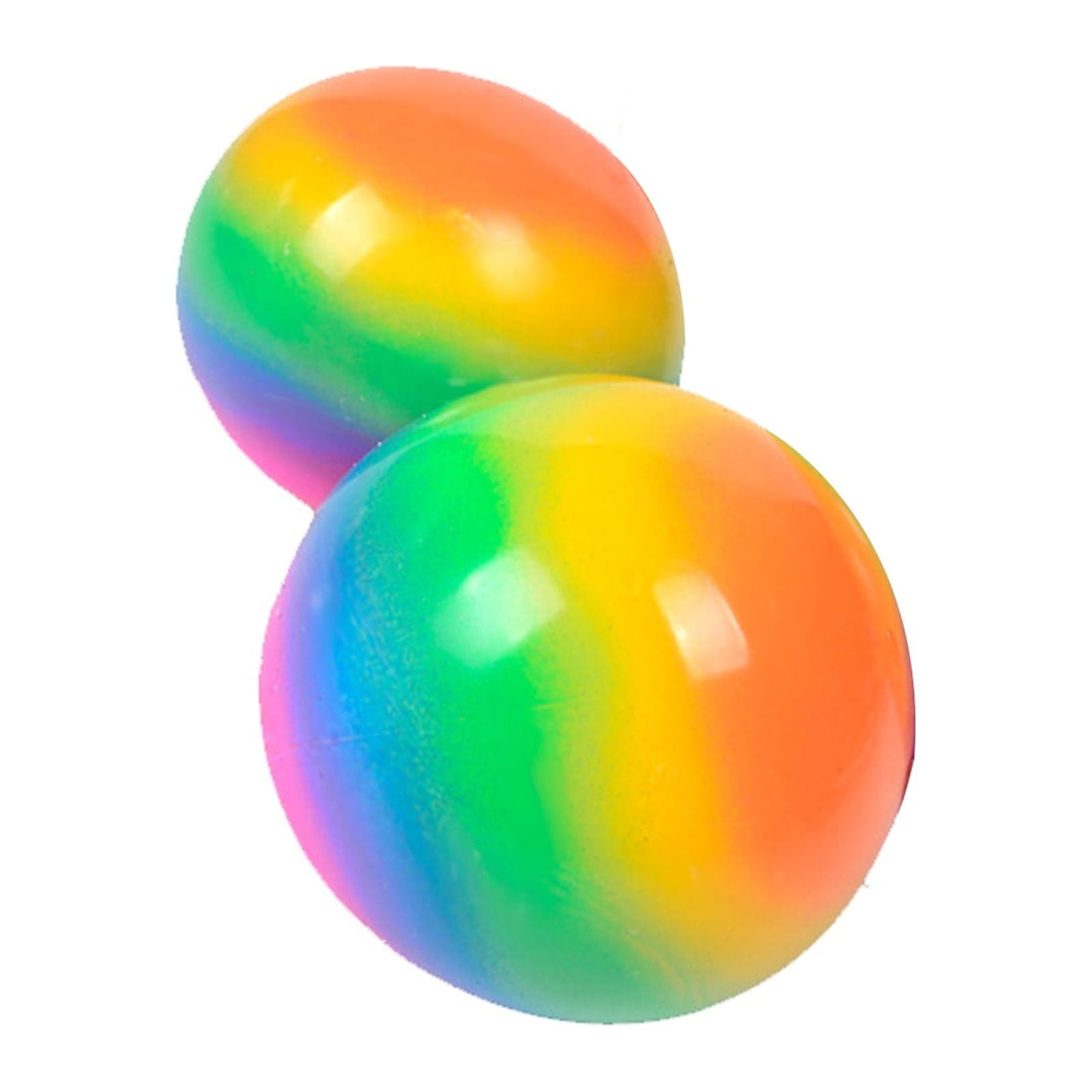 Tssuoun 2Pcs Stress Relief Toy Rainbow Squeezing Ball Soft Anti-Stress ...