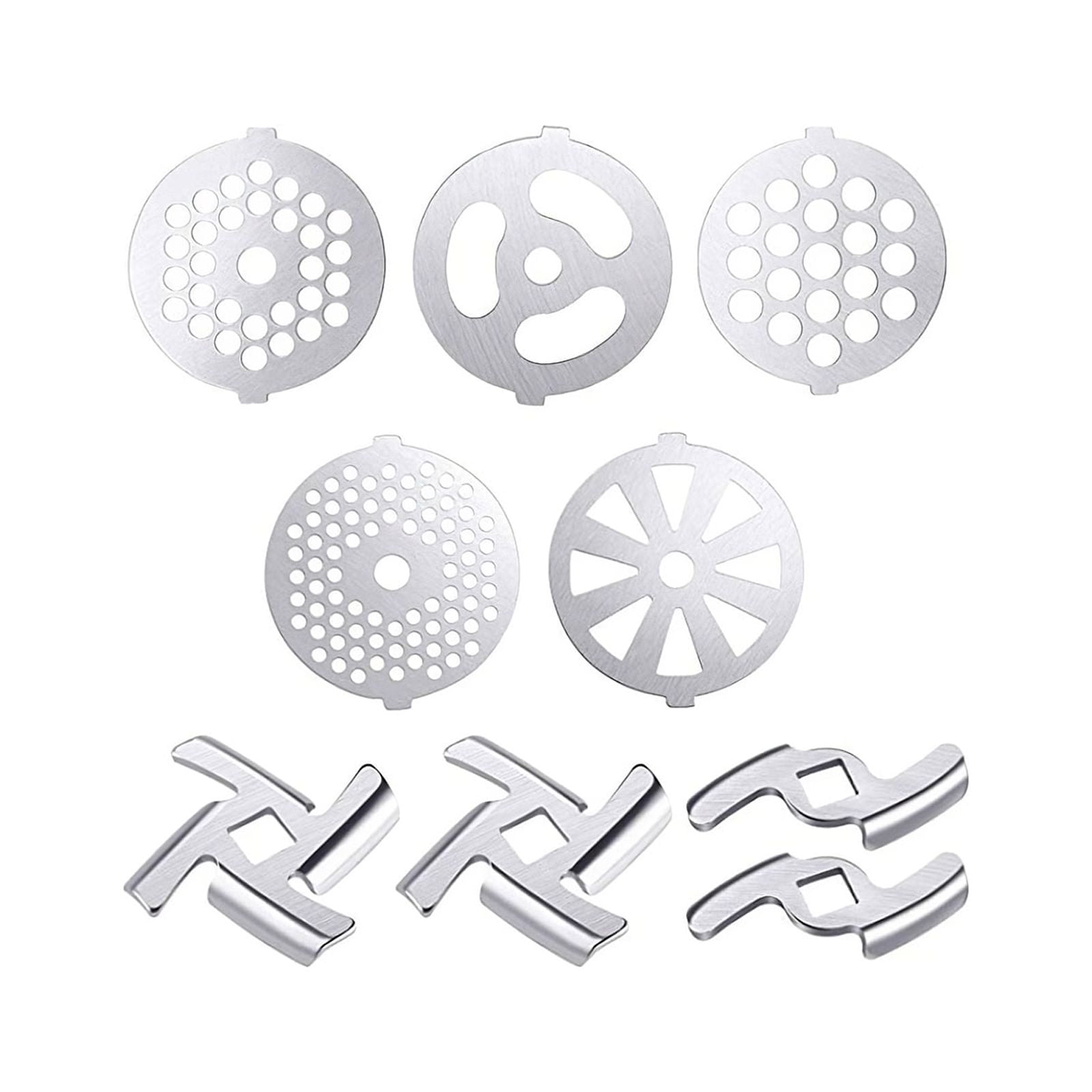 Tssuoun 9PCS Meat Grinder Blades Meat Grinder Plate Discs Stainless ...