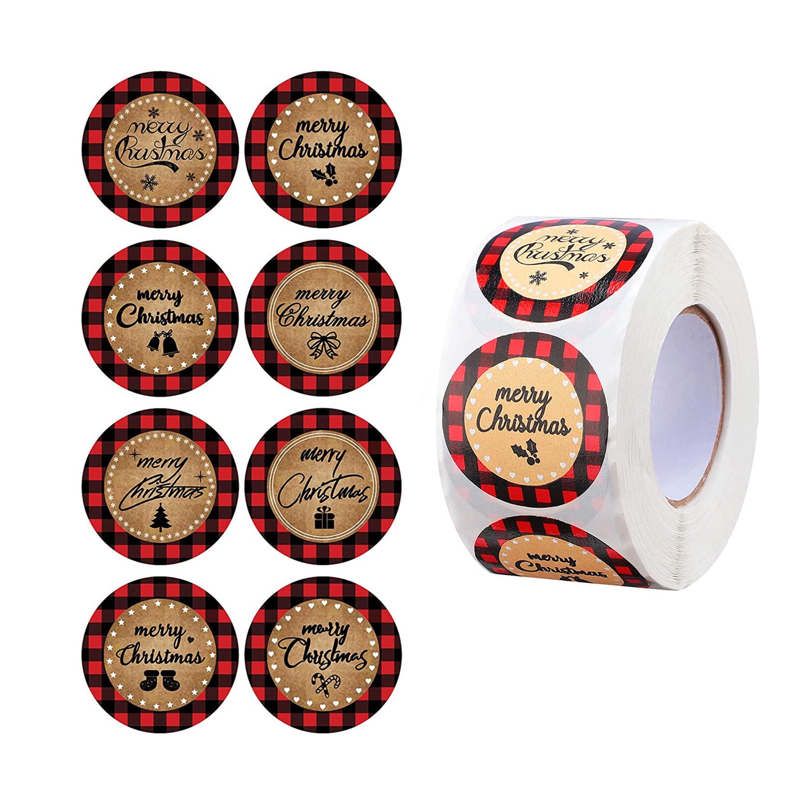 FANCY Decoration Label Sticker Festive Topic Red Grid Gift Box Sticker ...